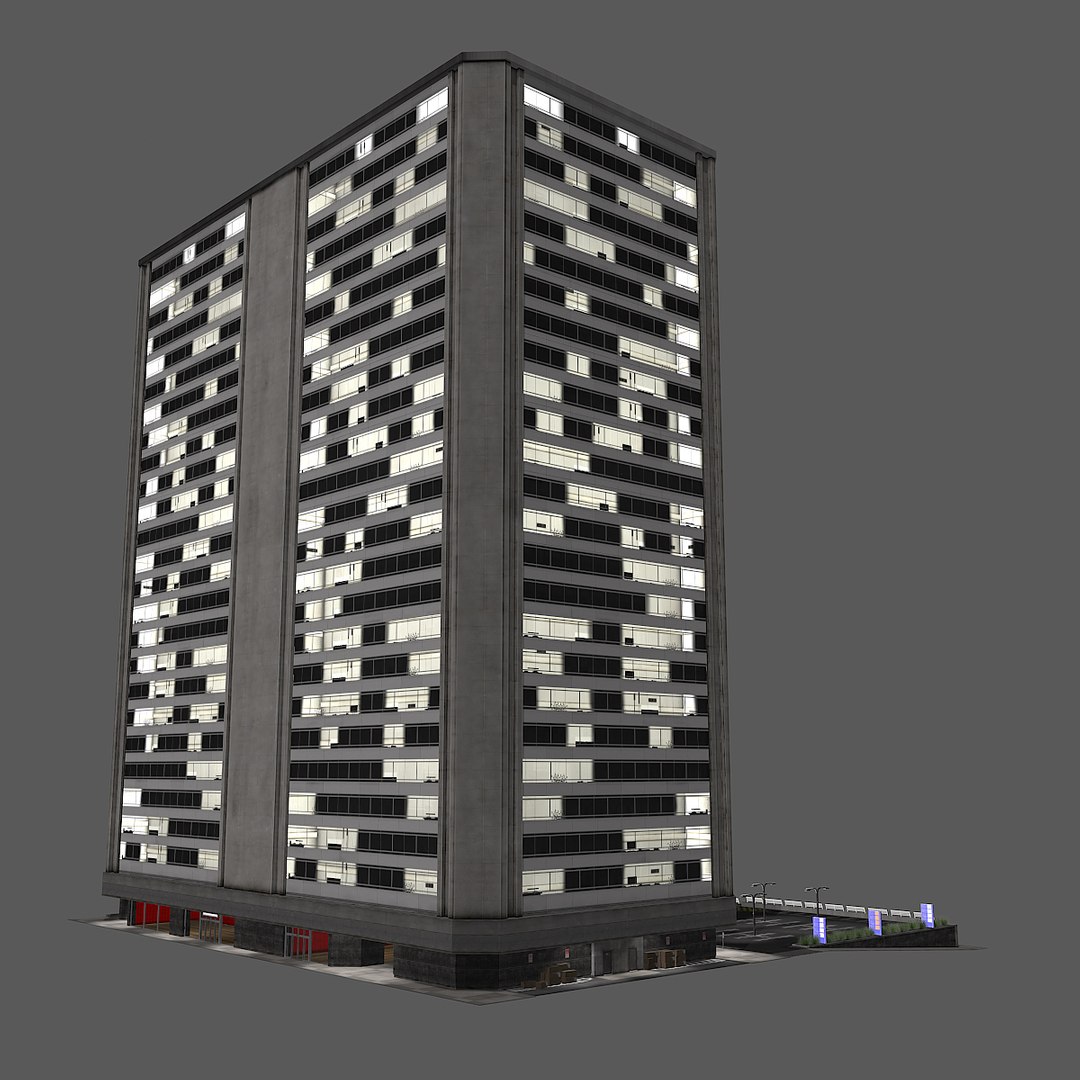 City Building Block Modern 3d Model