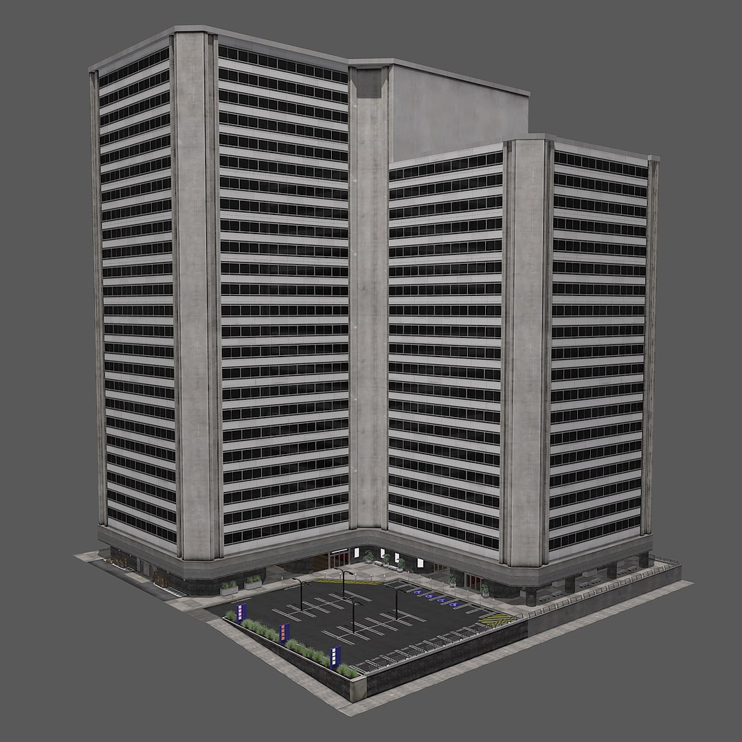 City Building Block Modern 3d Model