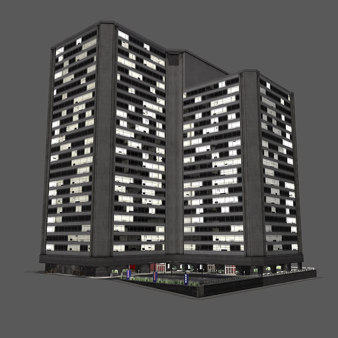 City Building Block Modern 3d Model