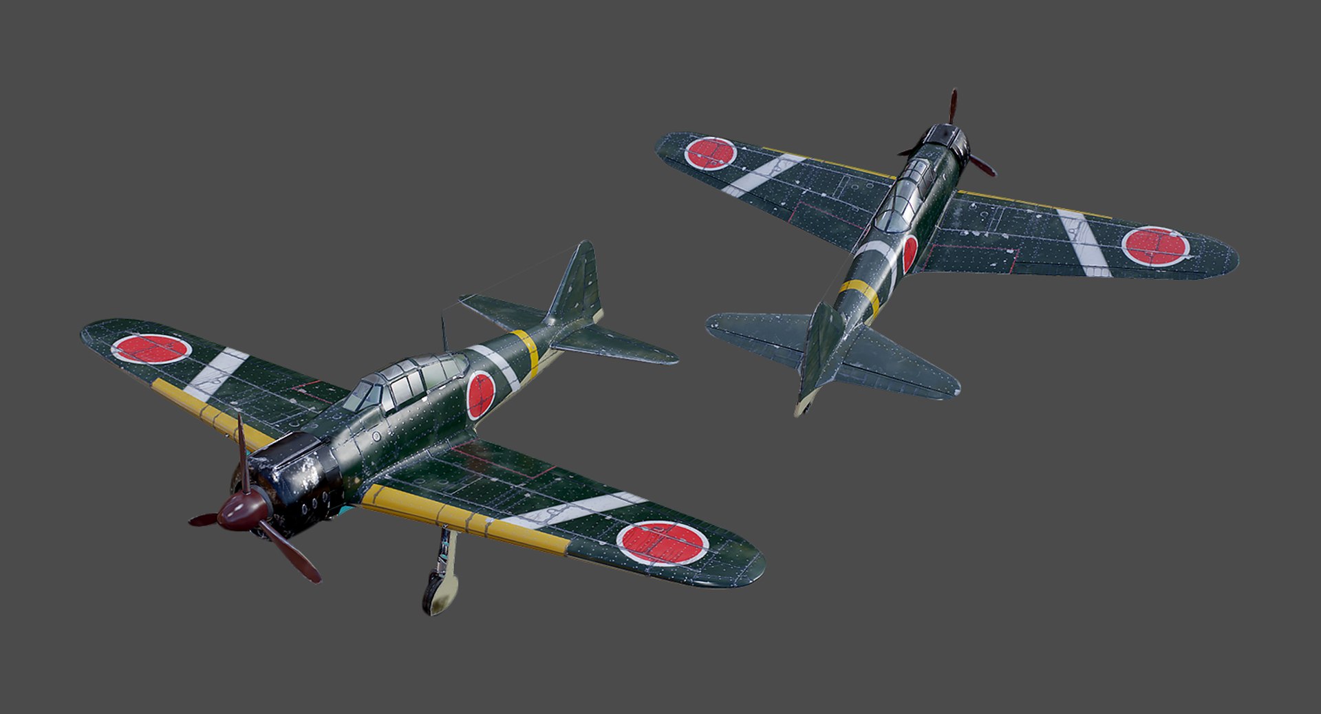 Aircraft A6m2 Zero Real-time 3d Max