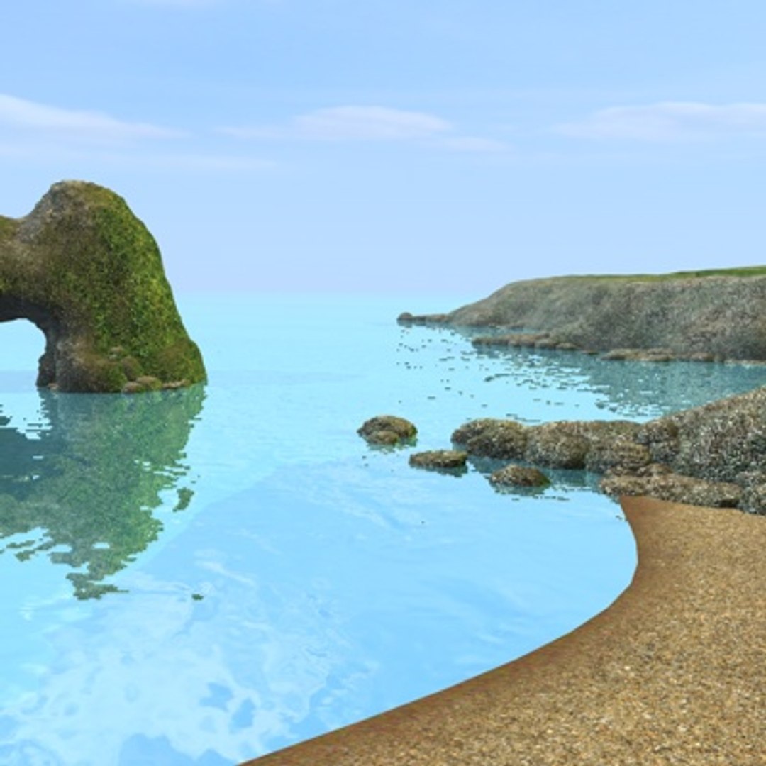 Scenery Beach 3d Model