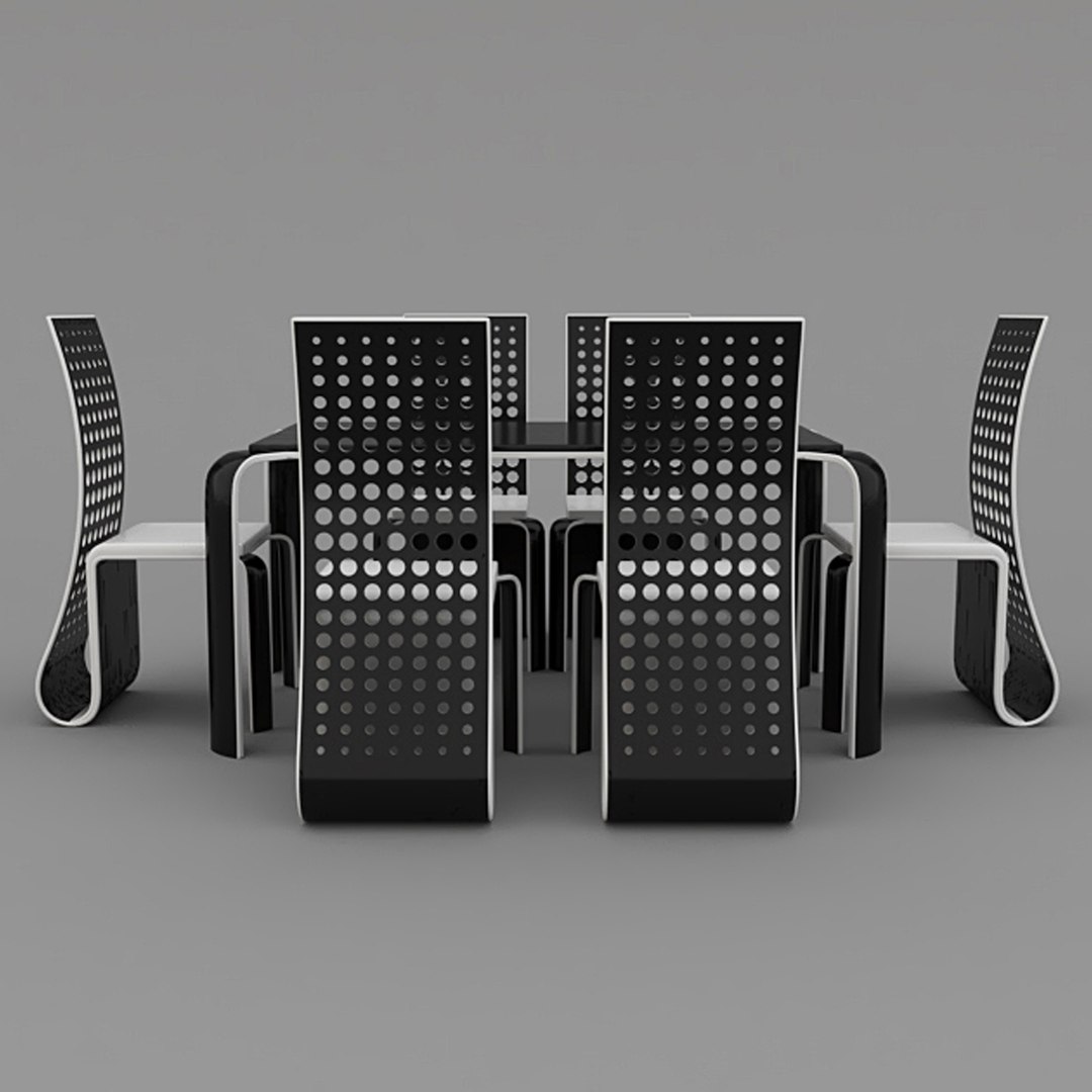 3D modern dining table - TurboSquid 1378709