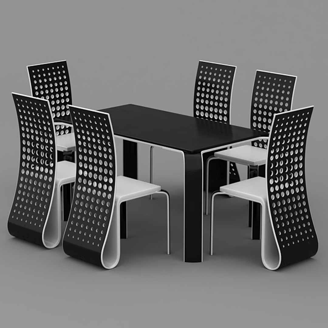 3D modern dining table - TurboSquid 1378709