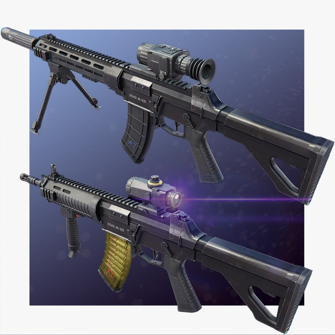 3D Modular QBZ 191 192 Pack Rigged Low Poly With Attachments Model - TurboSquid 2170978