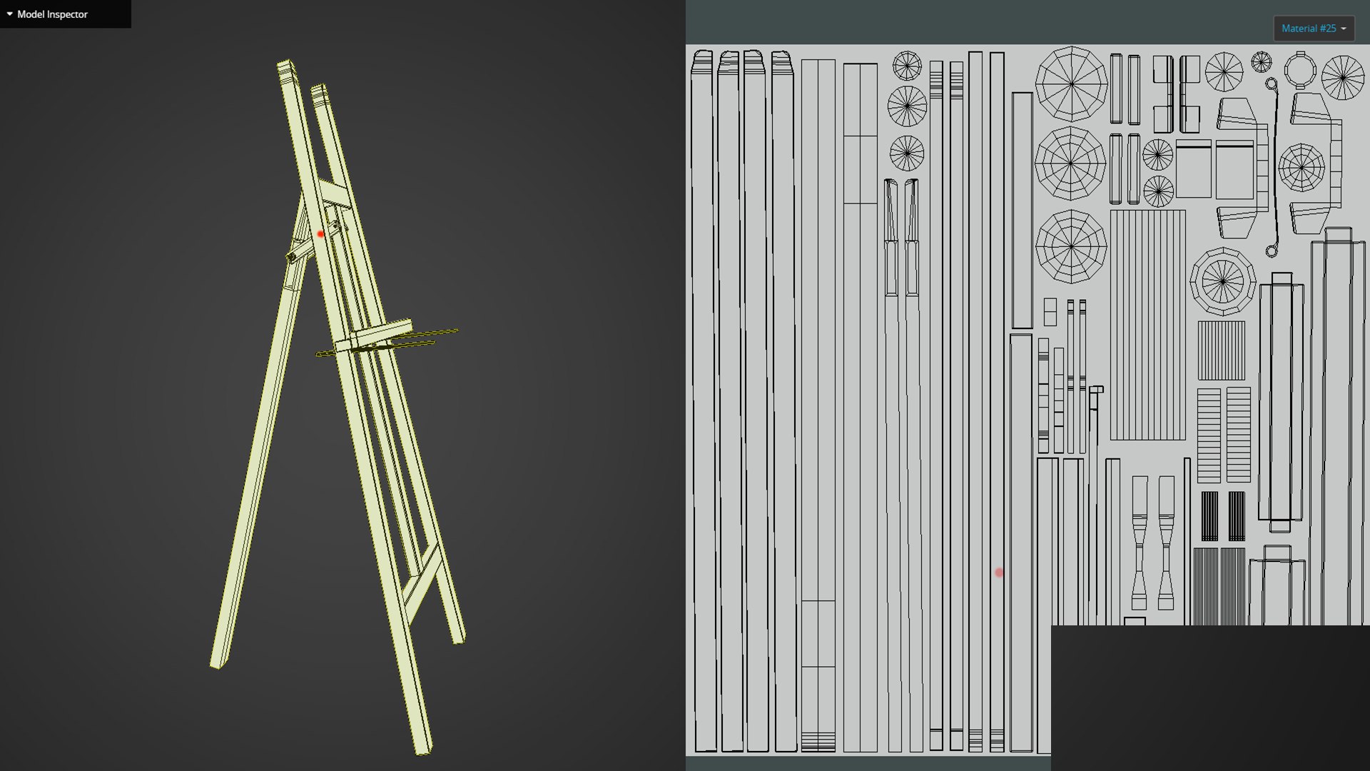 3D Game Ready Wooden Easel - TurboSquid 2045876