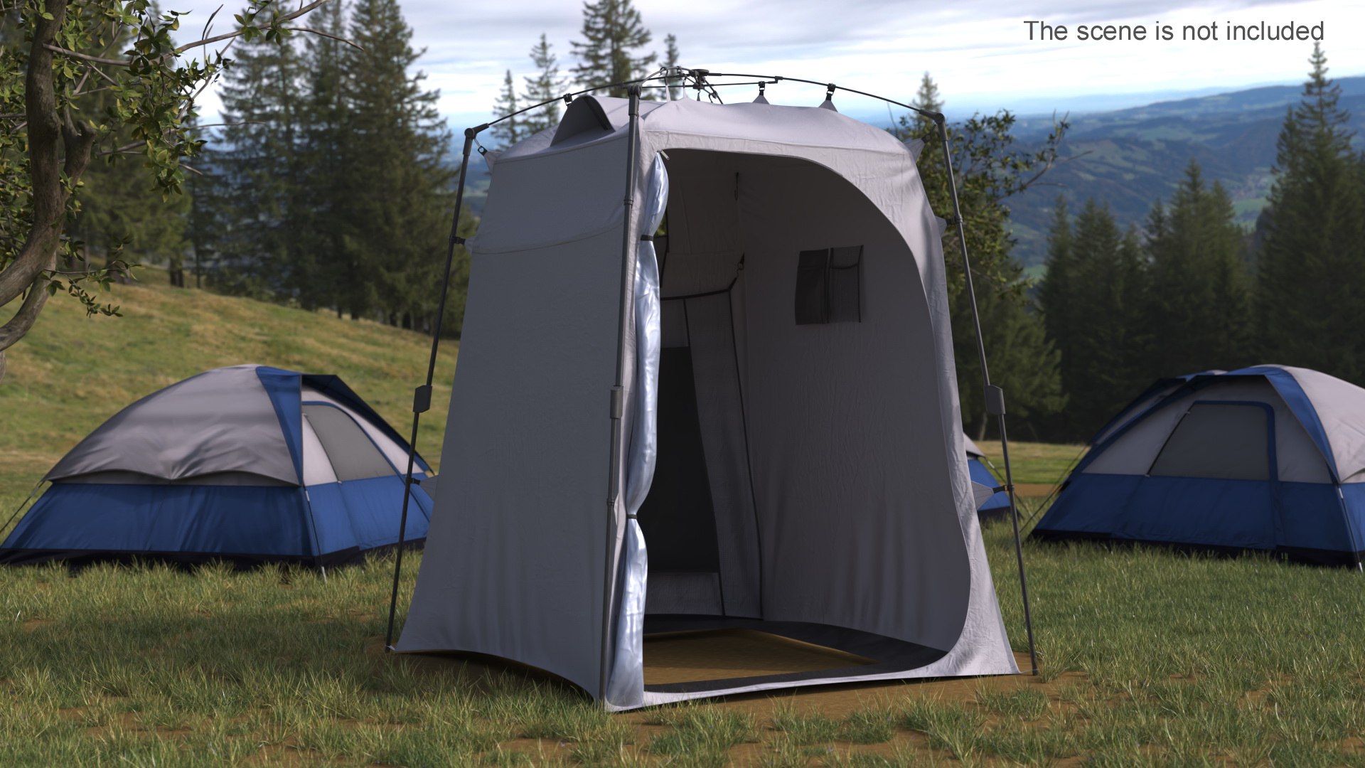 3D Portable Hygiene Tent With Frame Structure Gray - TurboSquid 2436929