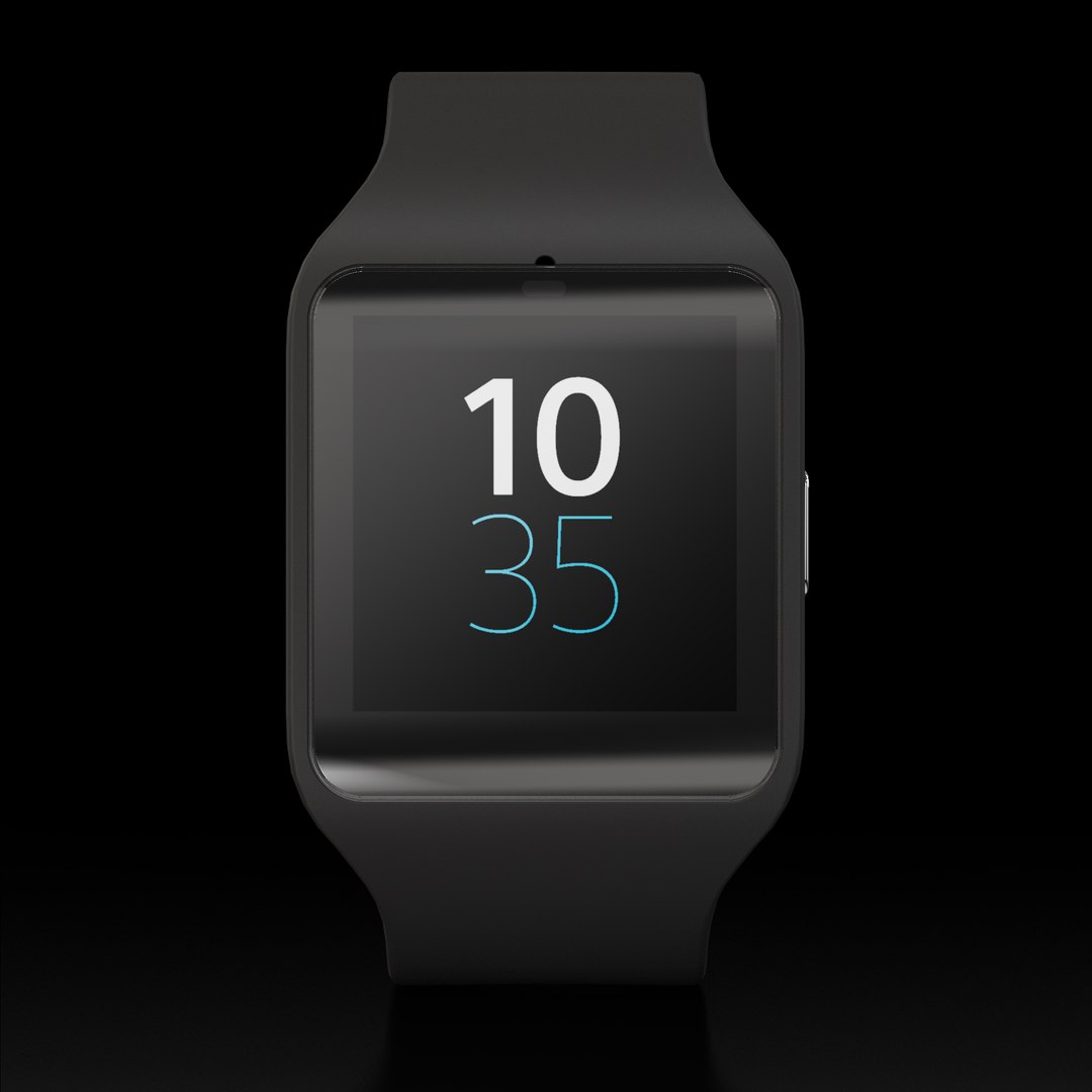 3d sony smartwatch 3 black model