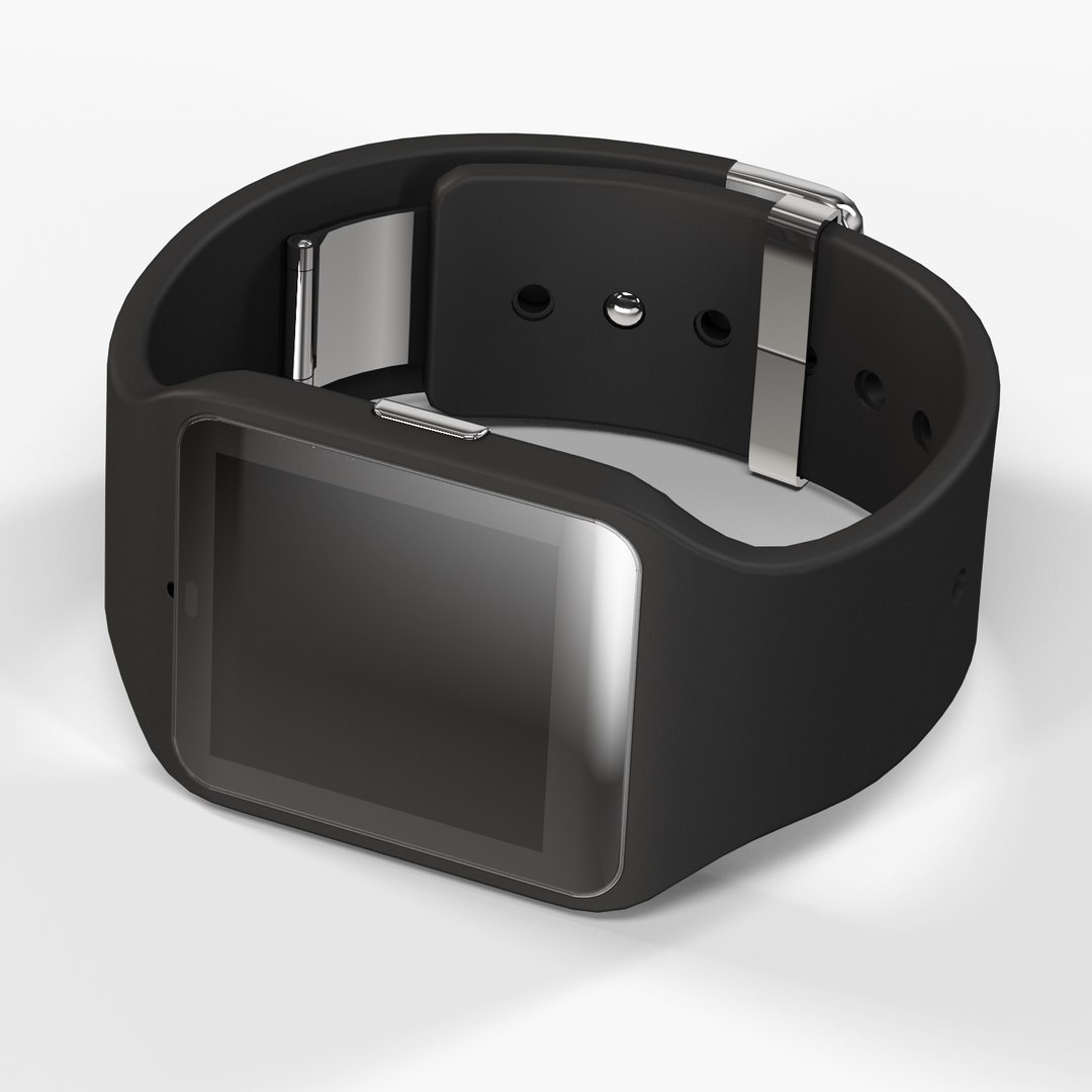3d sony smartwatch 3 black model