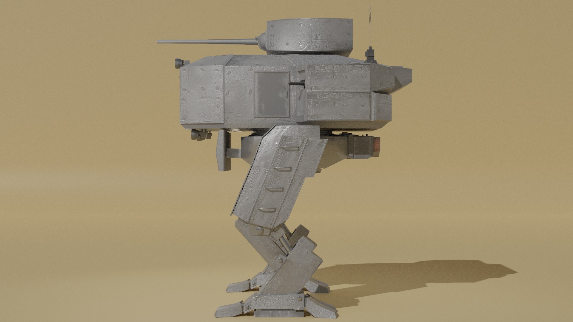 Panzer Mech Walker With RIG And LOWPOLY Default Camo 3D Model ...