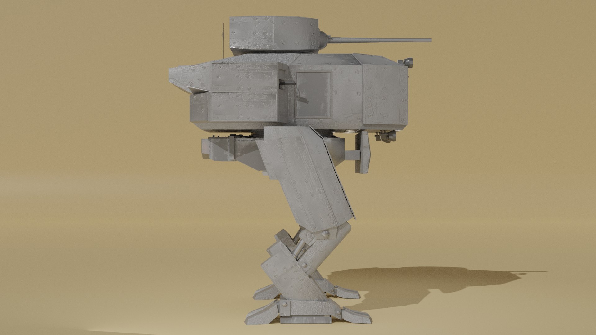 Panzer Mech Walker With RIG And LOWPOLY Default Camo 3D Model ...