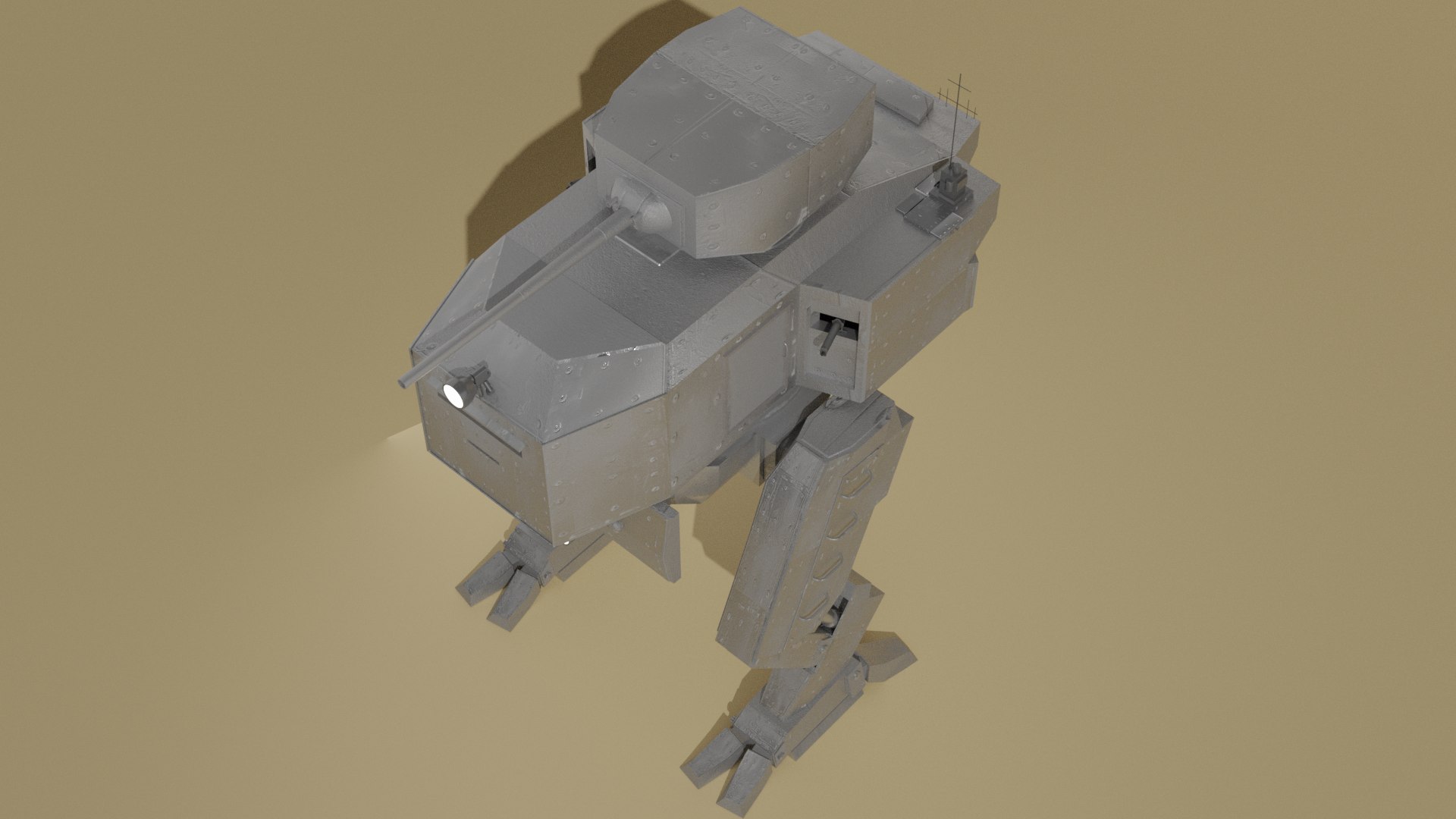 Panzer Mech Walker With RIG And LOWPOLY Default Camo 3D Model ...