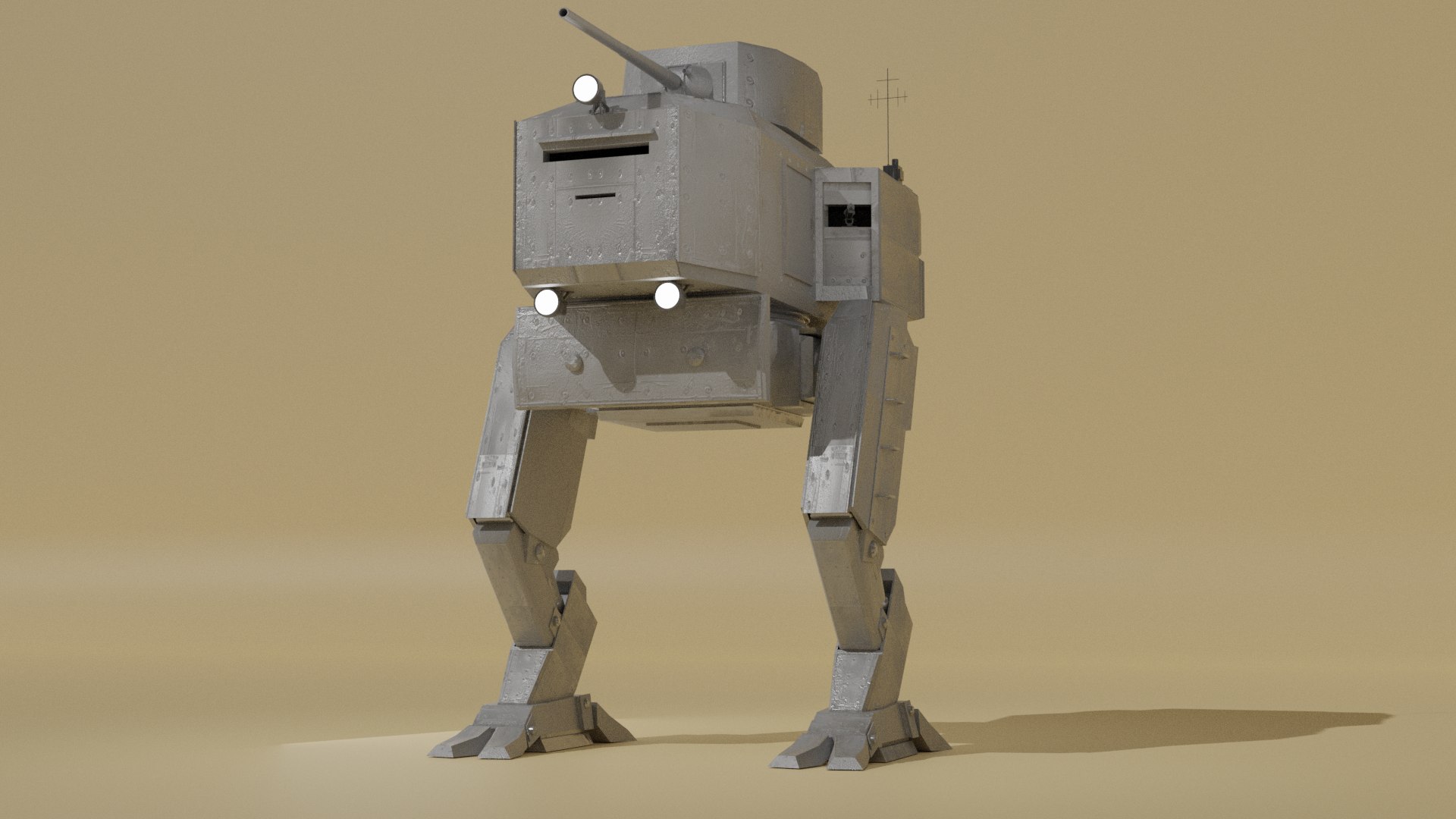 Panzer Mech Walker With RIG And LOWPOLY Default Camo 3D Model ...