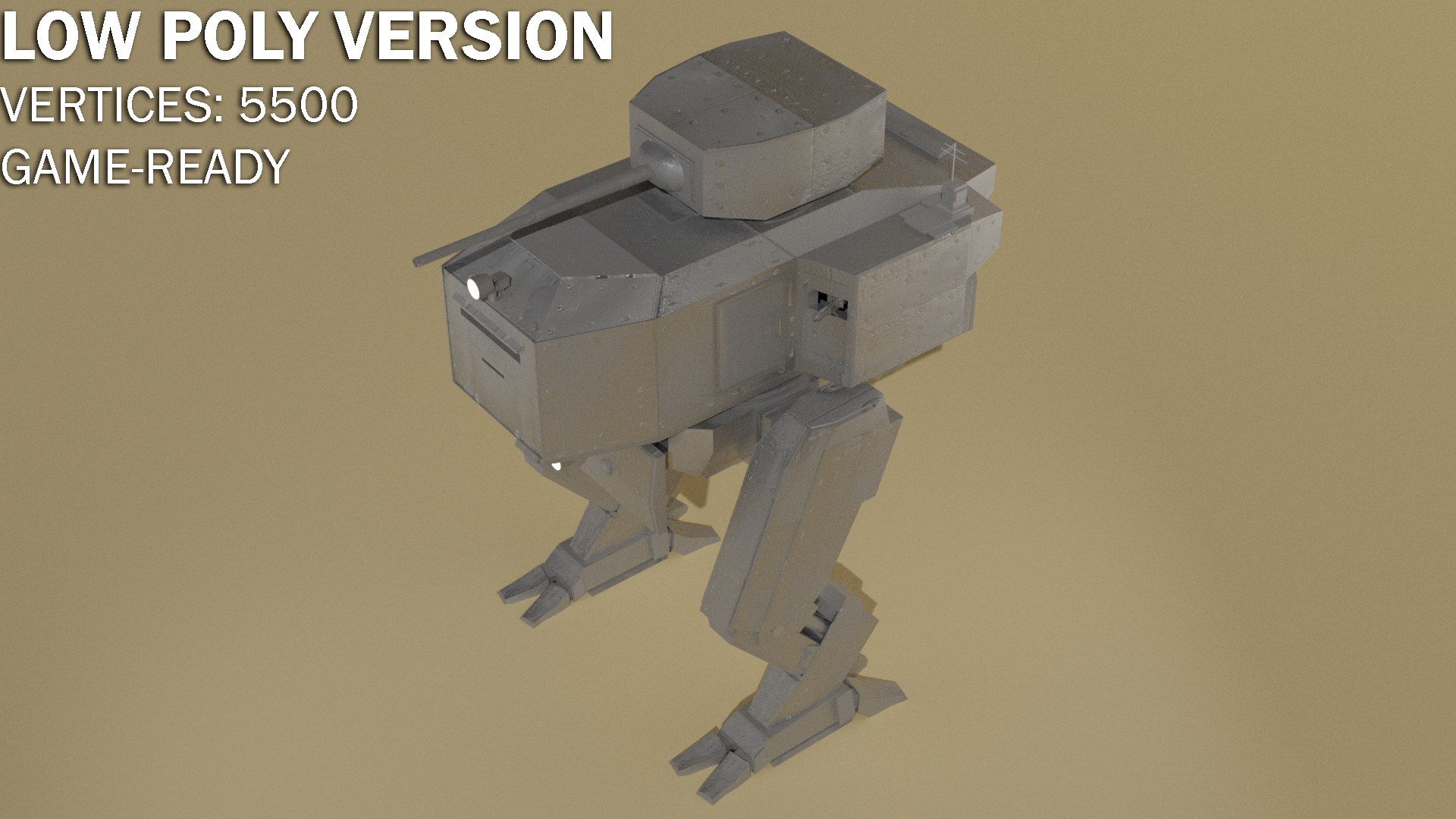 Panzer Mech Walker With RIG And LOWPOLY Default Camo 3D Model ...
