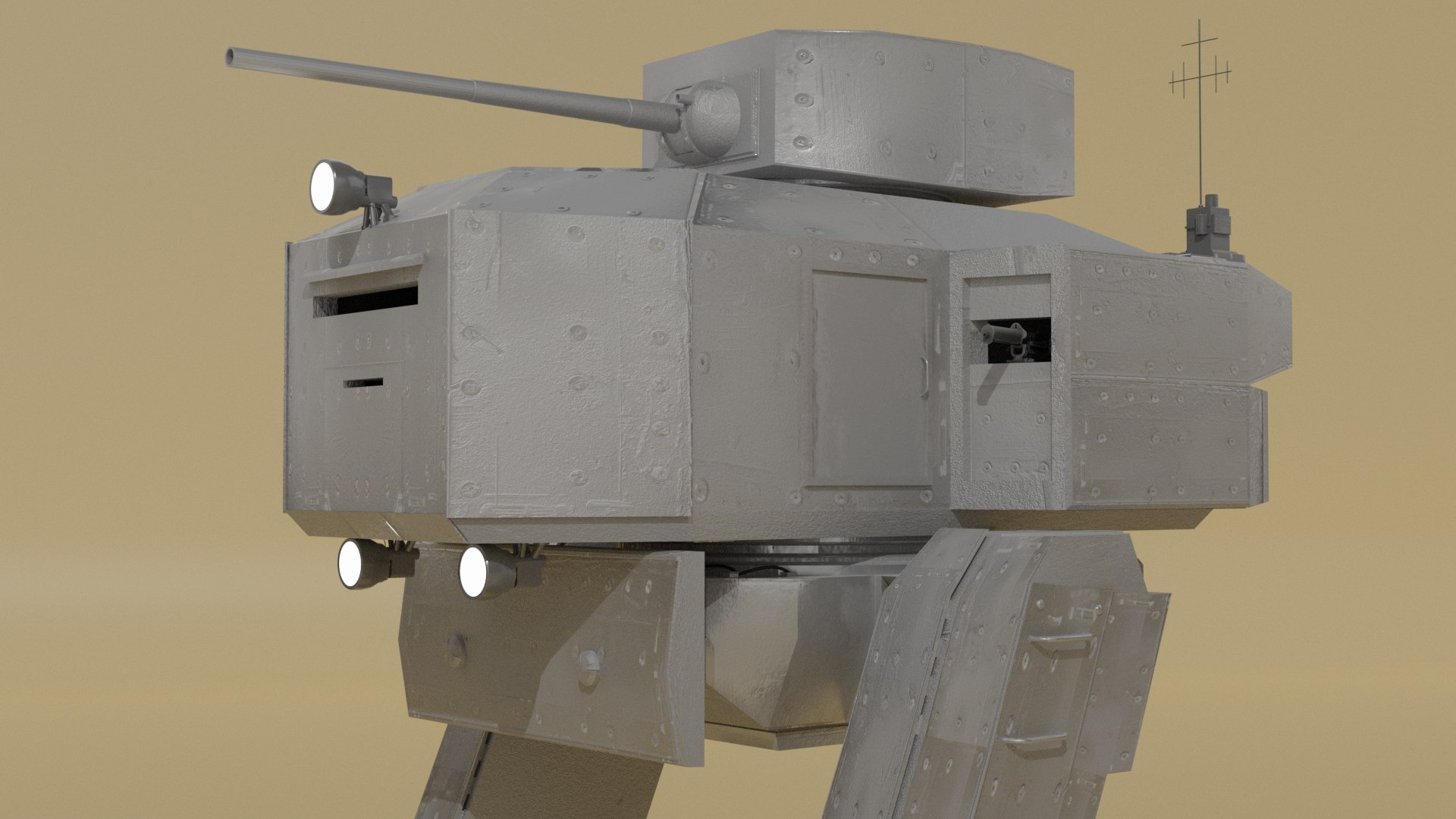 Panzer Mech Walker With RIG And LOWPOLY Default Camo 3D Model ...