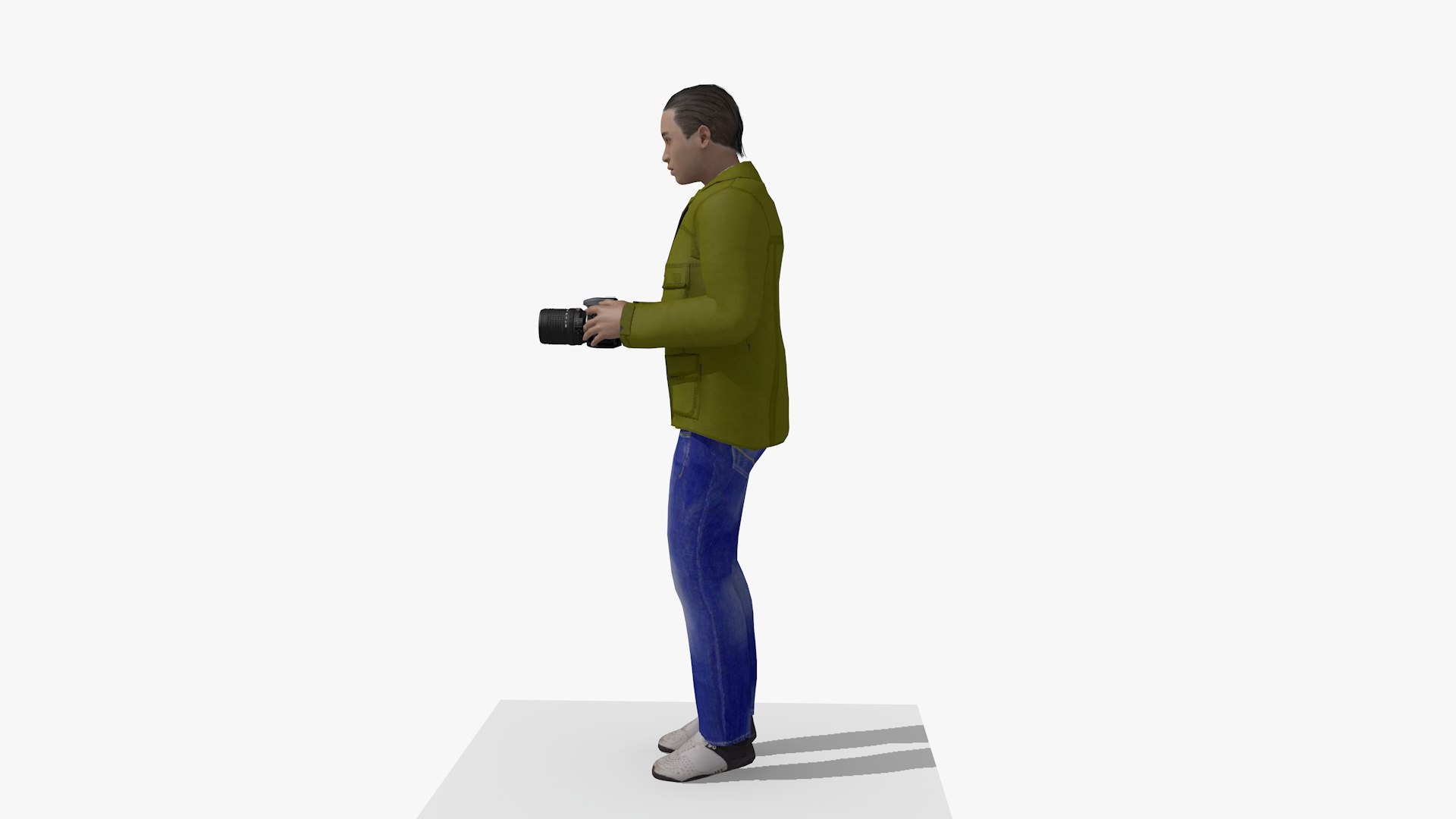 3D Animated Casual Man Tourist With Camera - TurboSquid 1799556