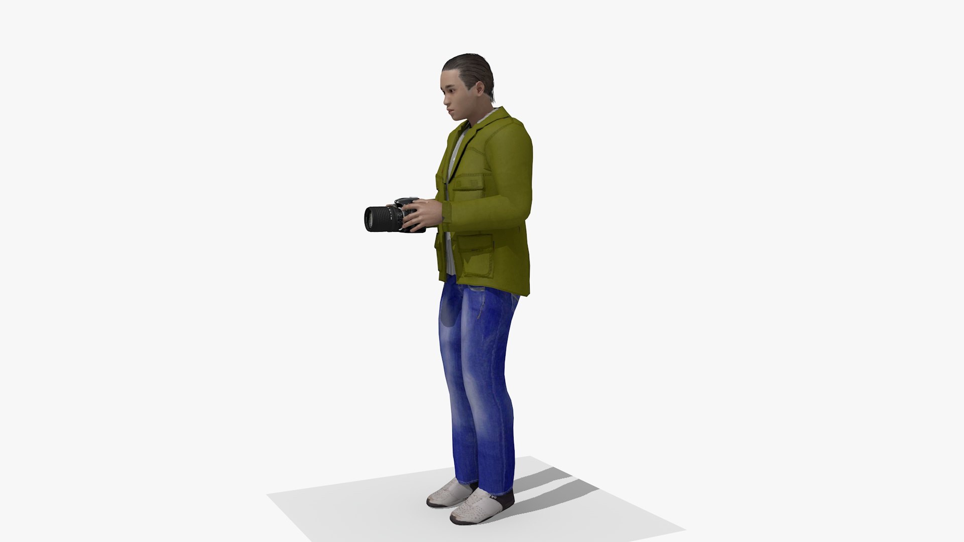 3D Animated Casual Man Tourist With Camera - TurboSquid 1799556