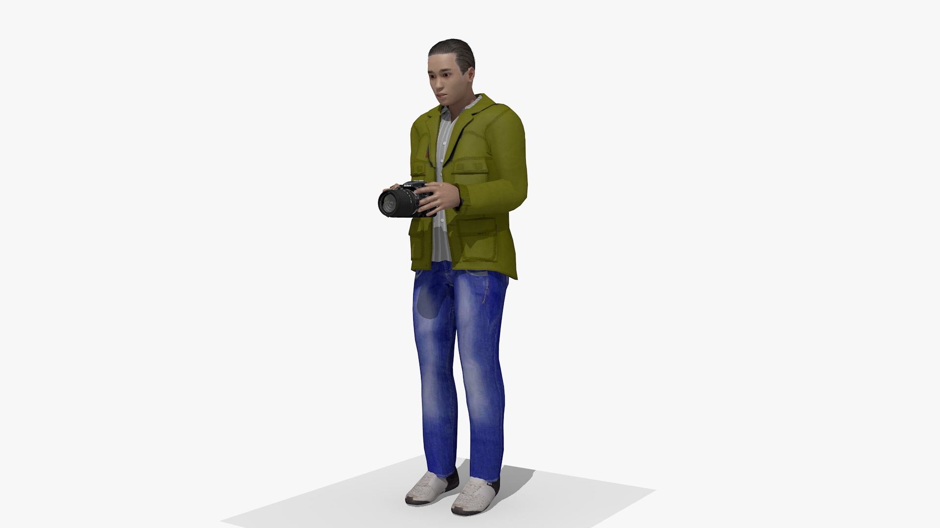 3D Animated Casual Man Tourist With Camera - TurboSquid 1799556
