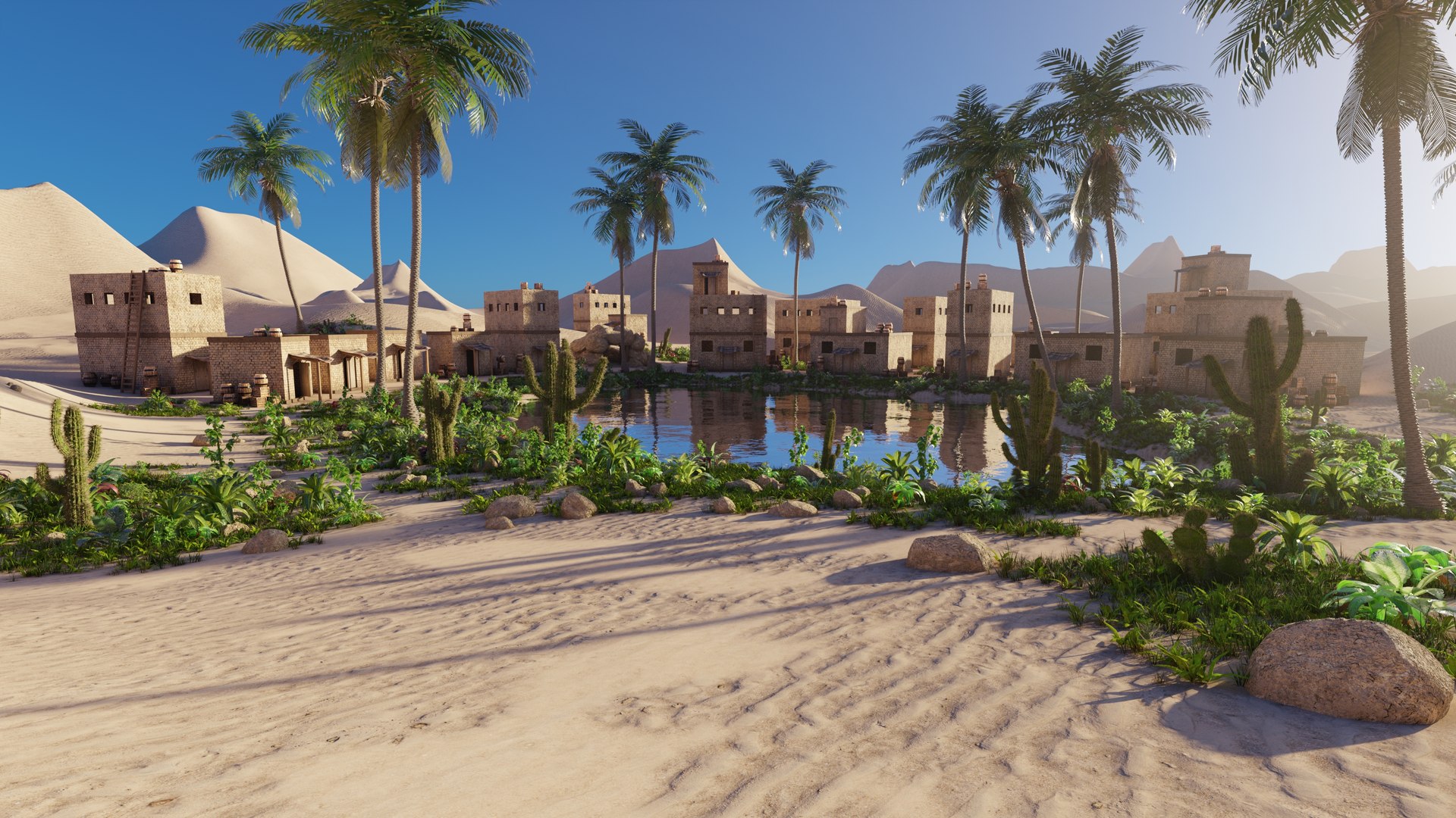 3D Oasis Scene - TurboSquid 1992258
