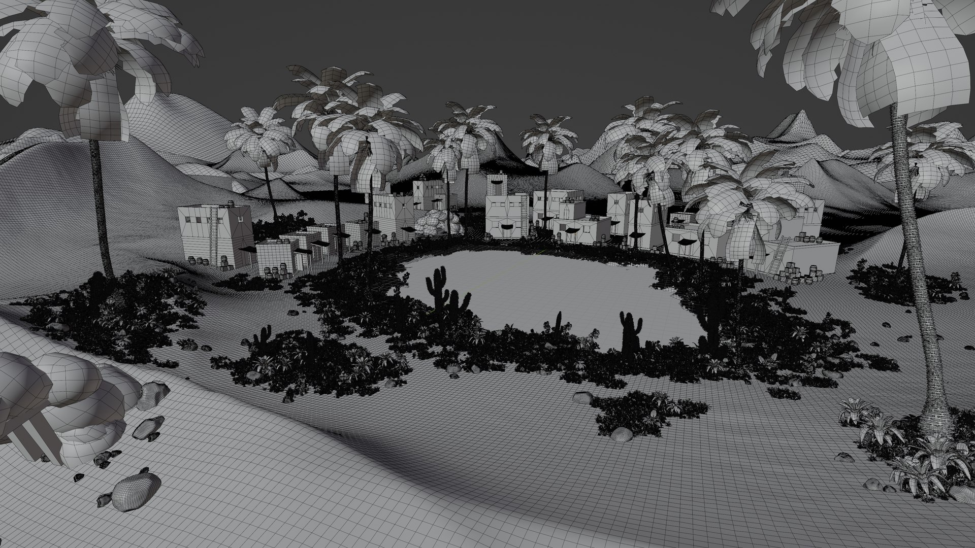 3D Oasis Scene - TurboSquid 1992258