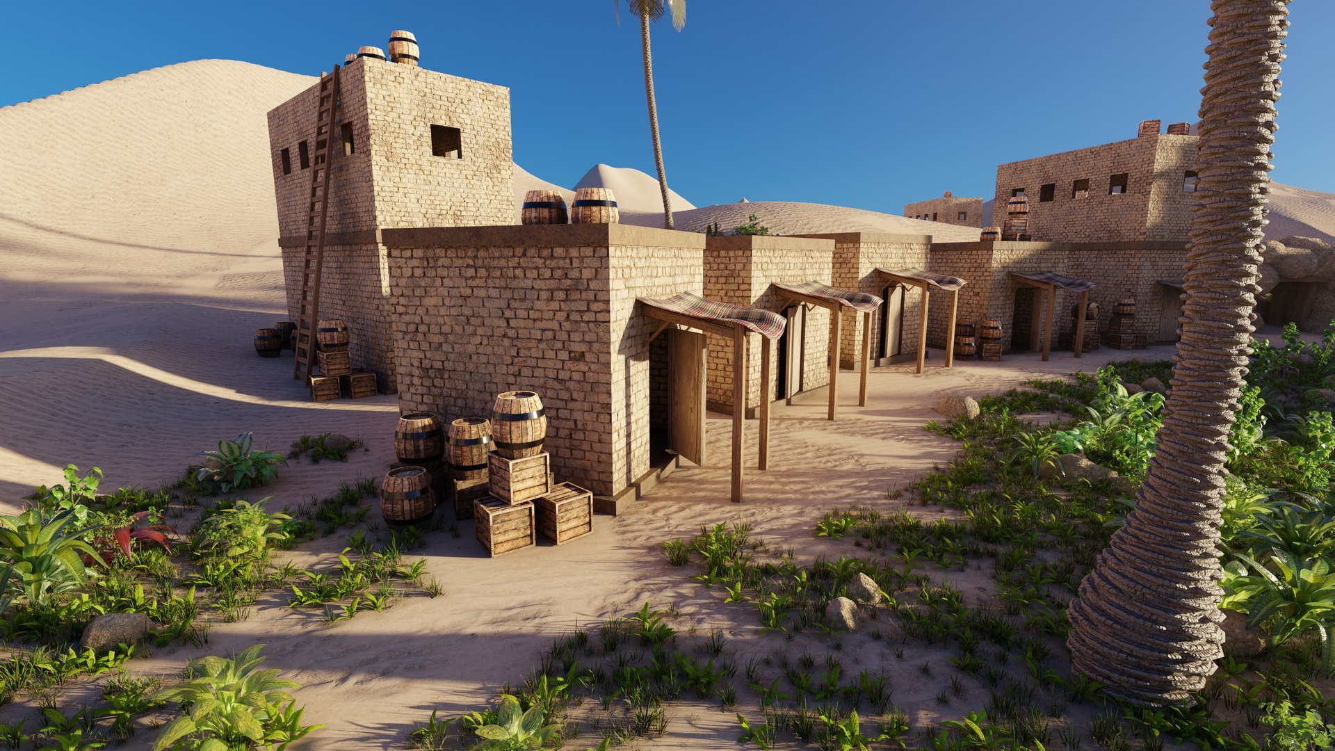 3D Oasis Scene - TurboSquid 1992258