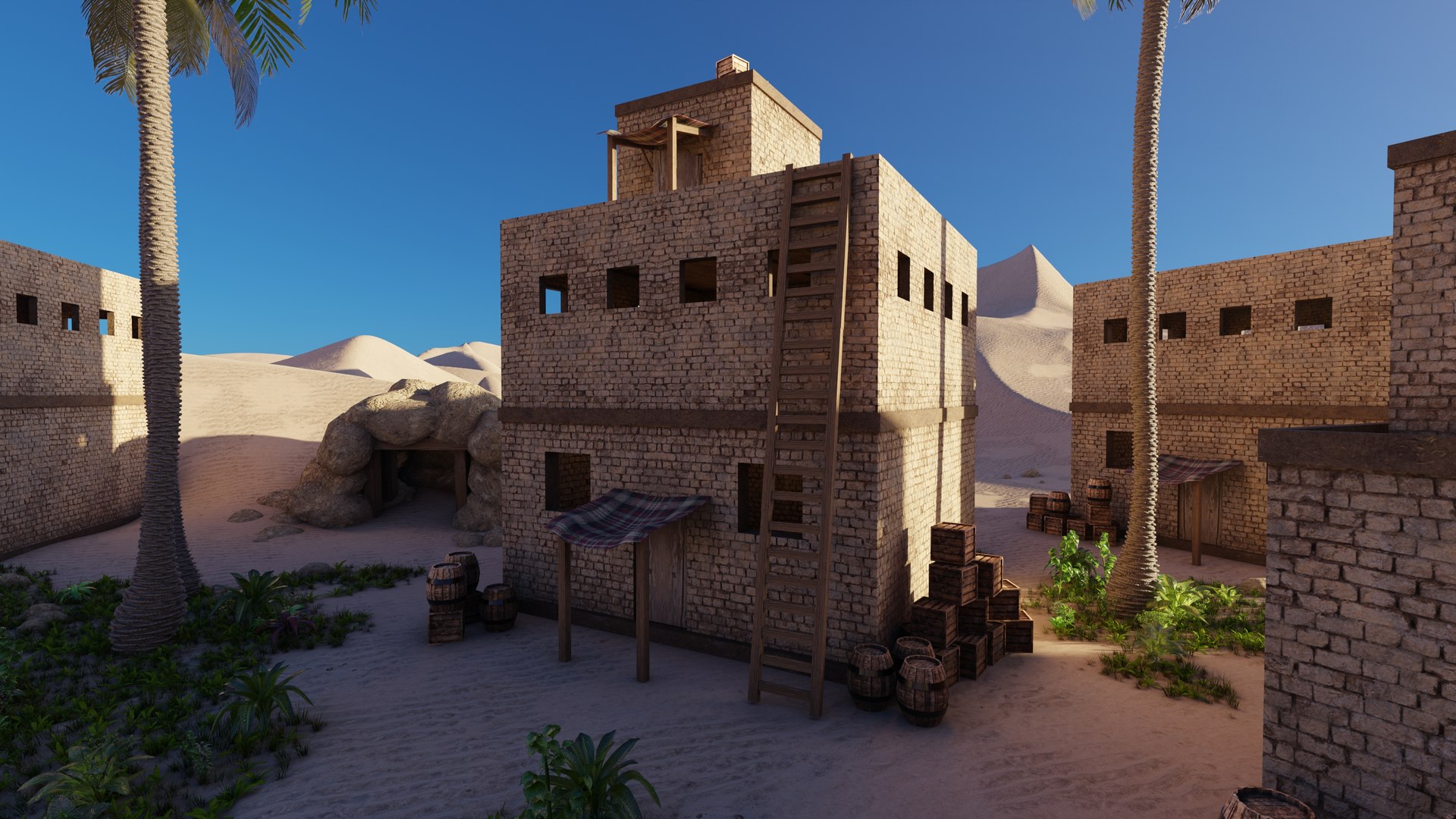 3D Oasis Scene - TurboSquid 1992258