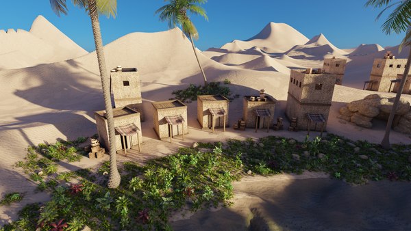 3D Oasis Scene - TurboSquid 1992258