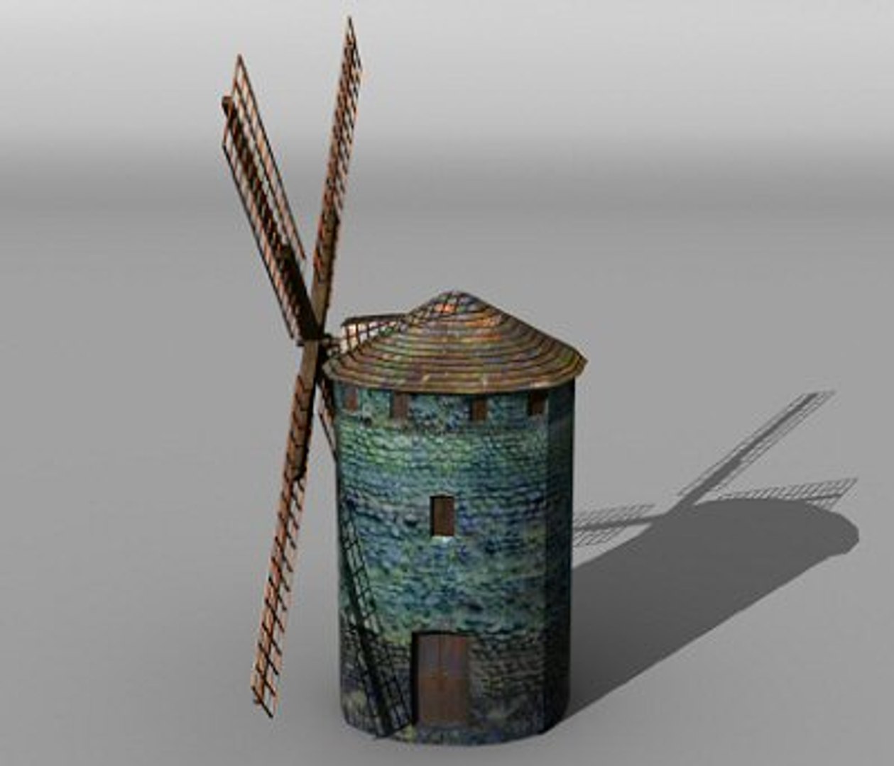 3d model medieval windmill