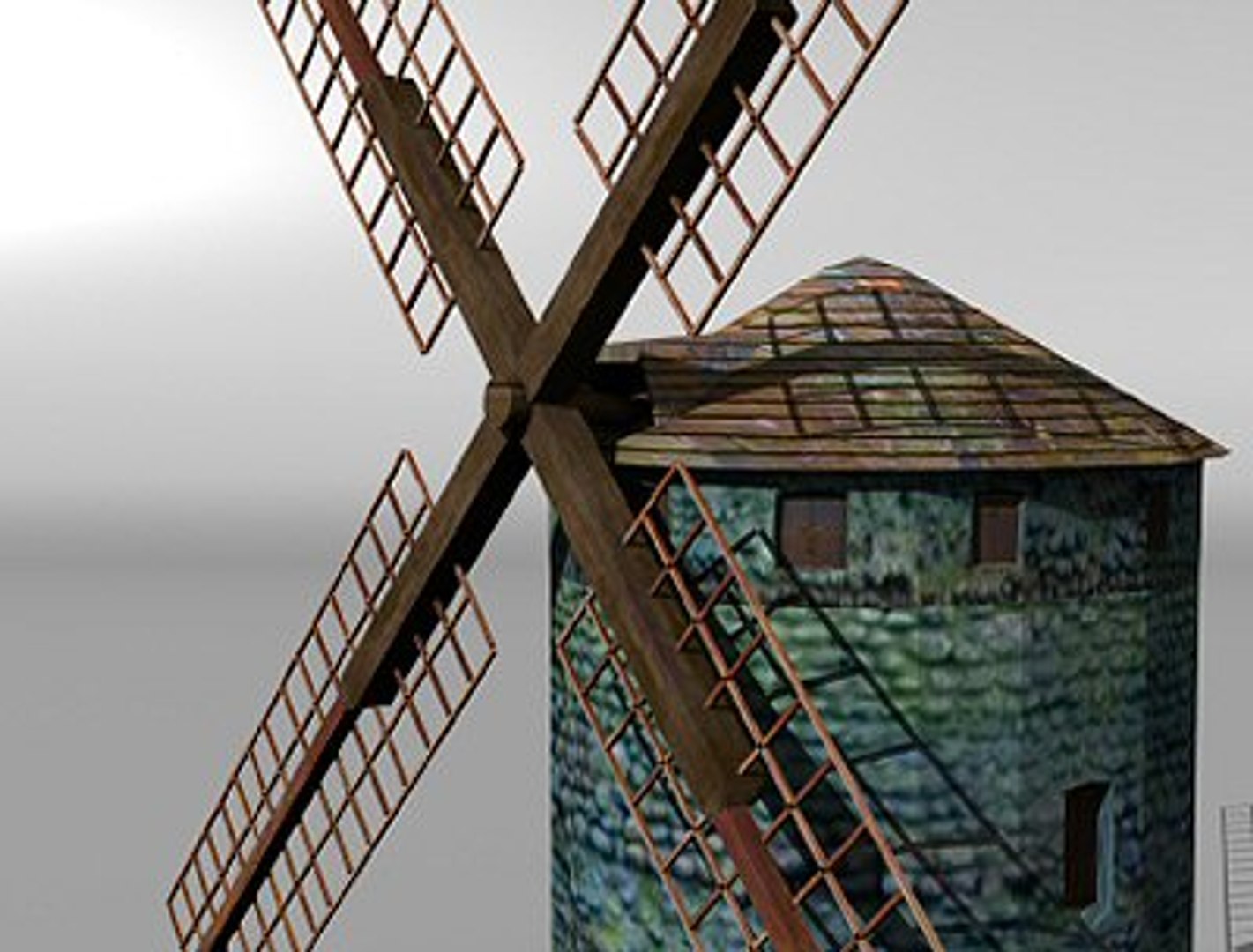 3d model medieval windmill