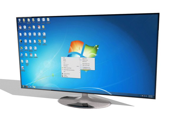 3d flatscreen monitor screen