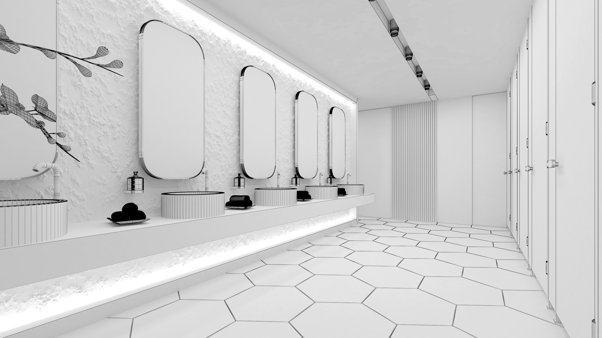 Luxury Restaurant Restroom 3D model - TurboSquid 1942261