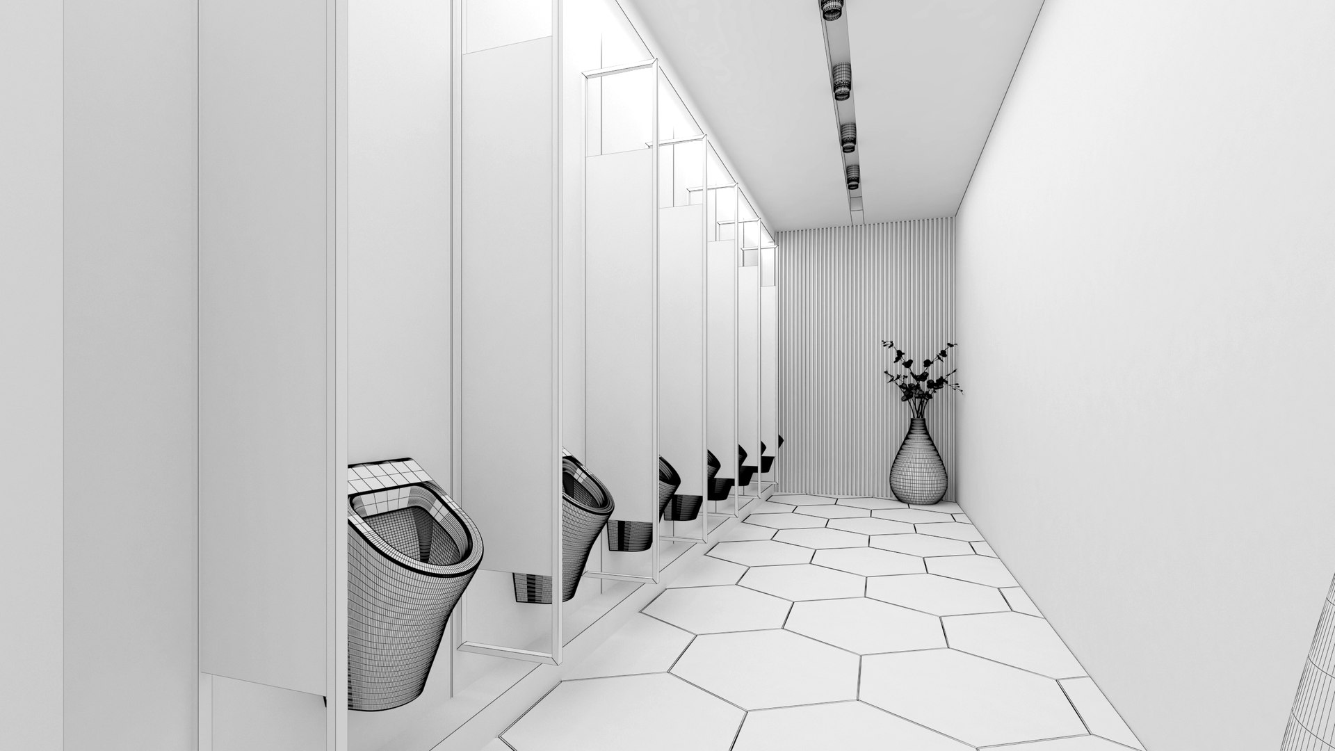 Luxury Restaurant Restroom 3D Model - TurboSquid 1942261