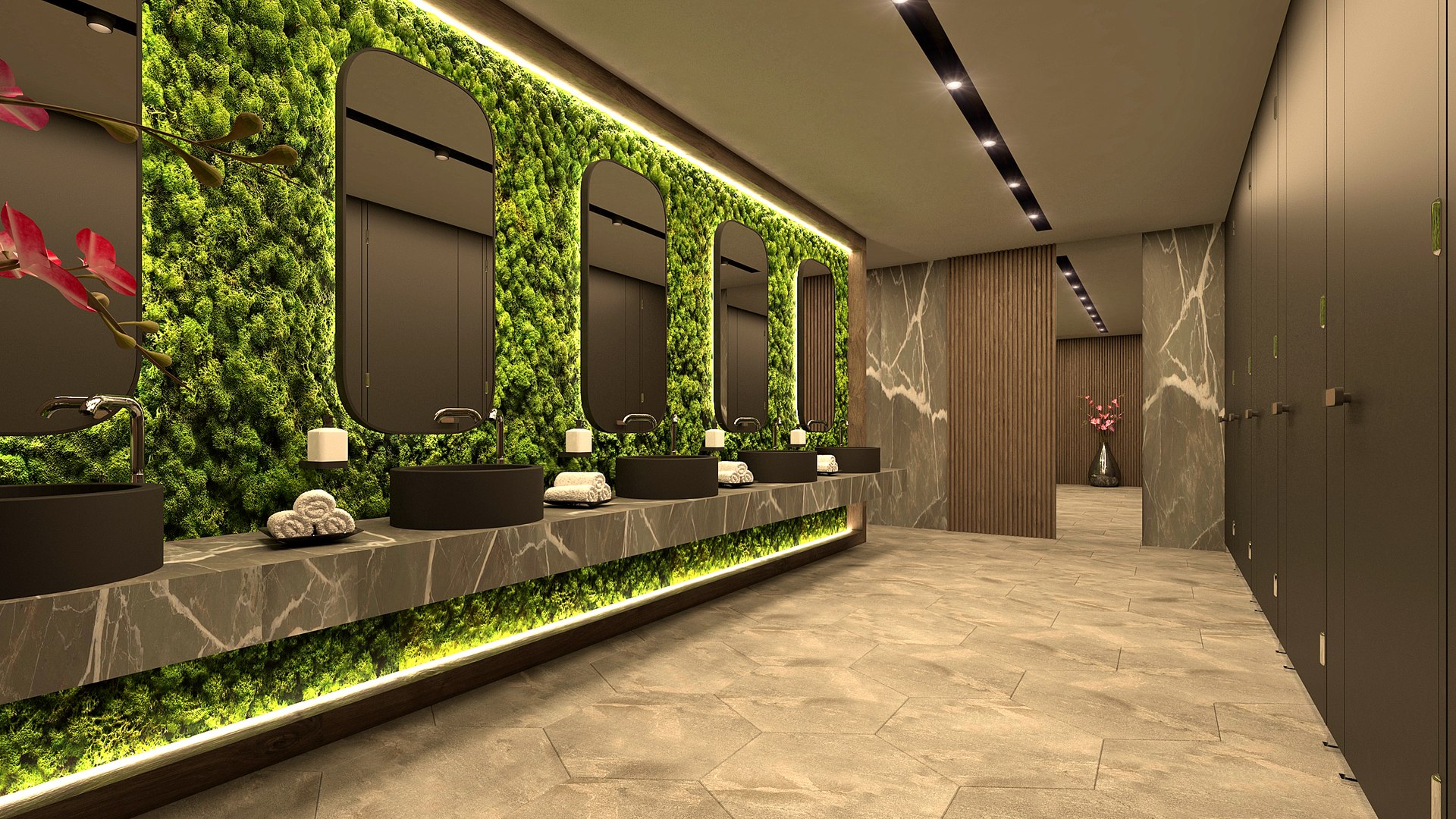 Luxury Restaurant Restroom 3D Model - TurboSquid 1942261