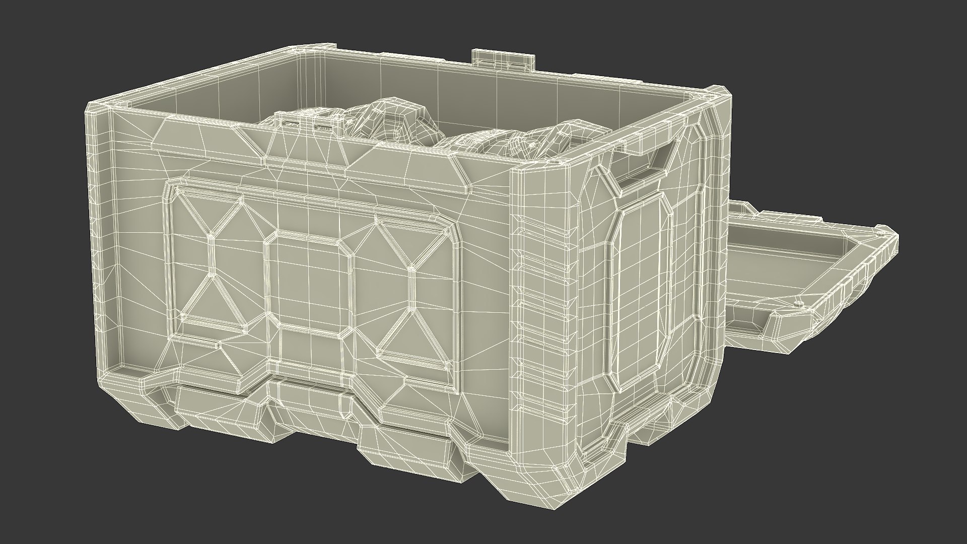 3D Model Futuristic Container With Combat Helmets - TurboSquid 2347259