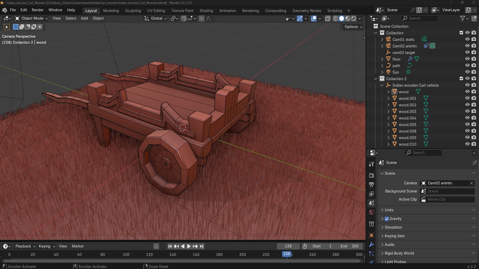 3D Model Ancient Indian Wooden Cart - TurboSquid 2286123