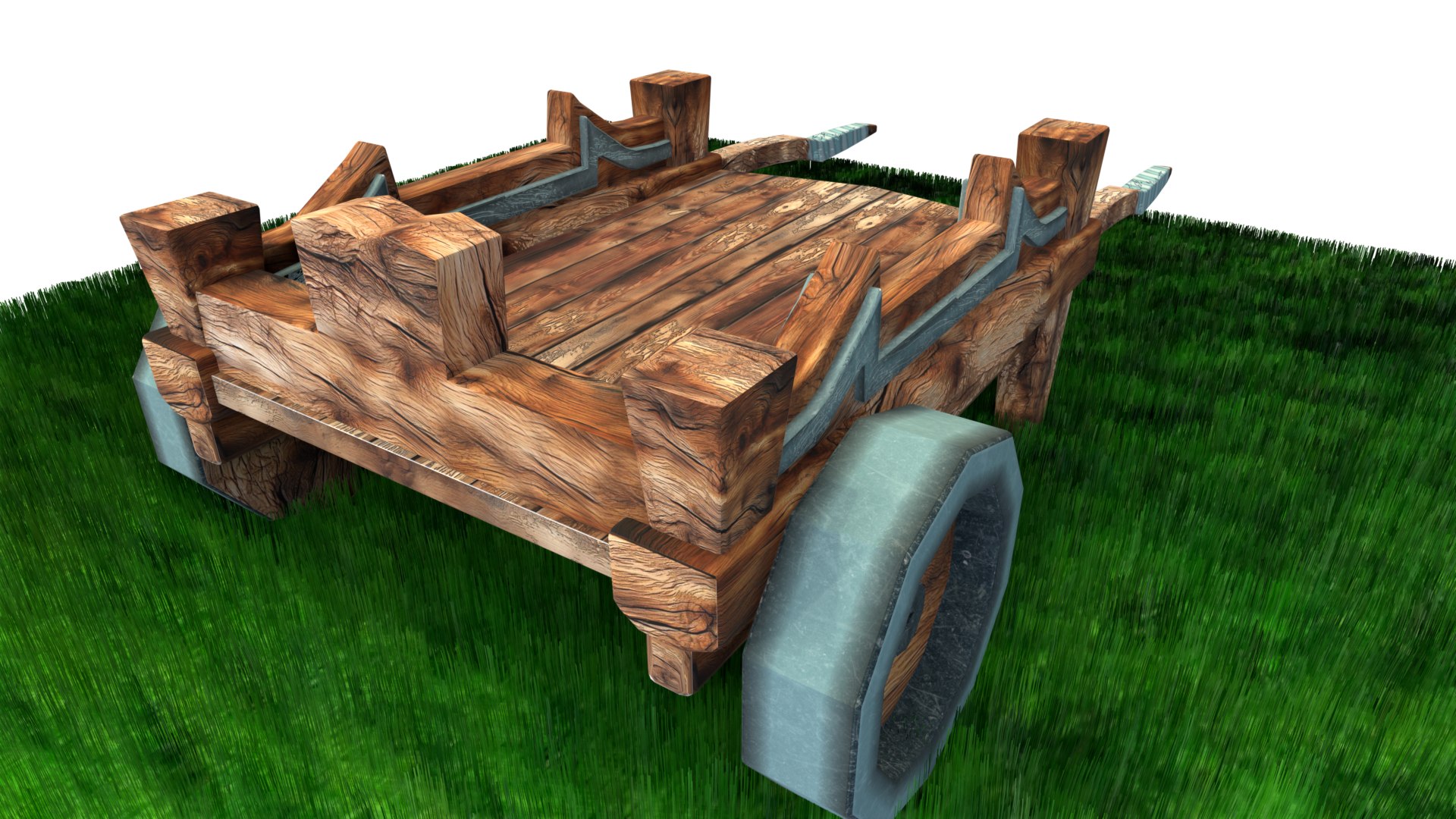3D Model Ancient Indian Wooden Cart - TurboSquid 2286123