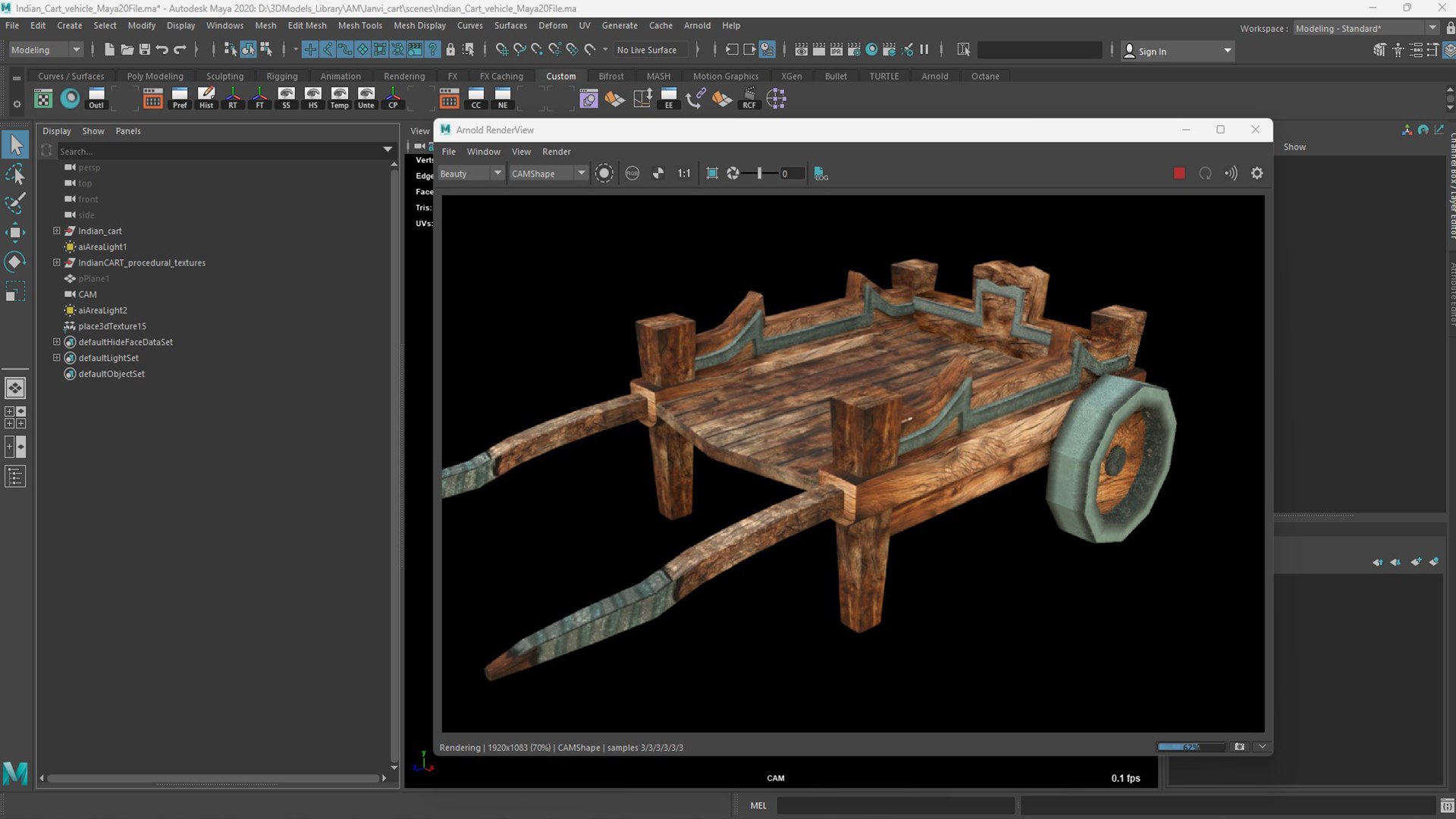 3D Model Ancient Indian Wooden Cart - TurboSquid 2286123