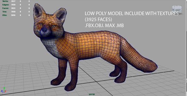 3D hd fox - TurboSquid 1149107