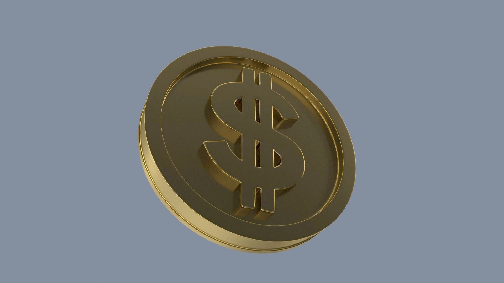 3D DollarcoinSymbolGoldGold - TurboSquid 1949644