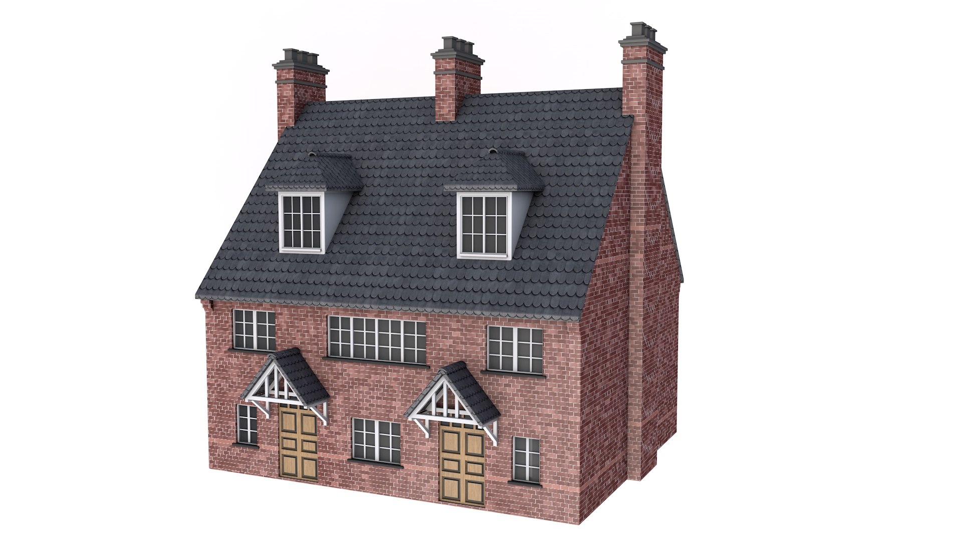 English Brick House Model - TurboSquid 1902234