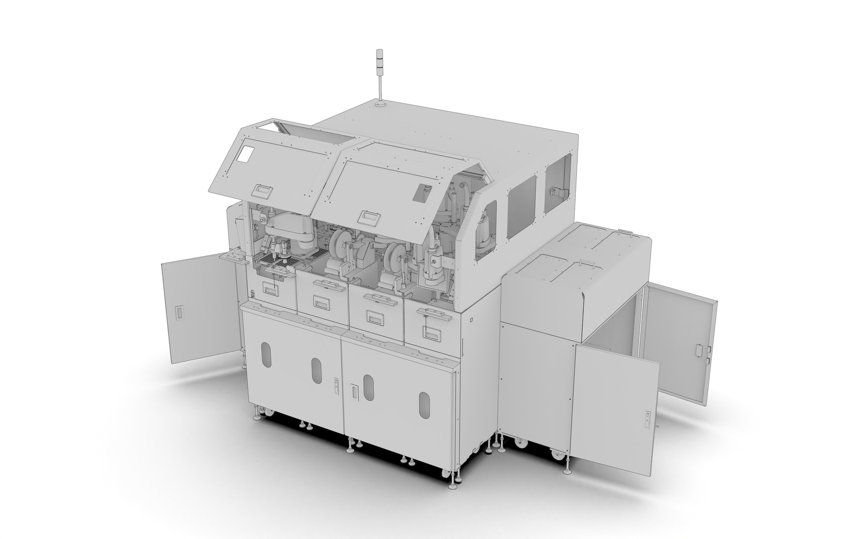 Fully automatic linear circulation production line labeling-assembly ...