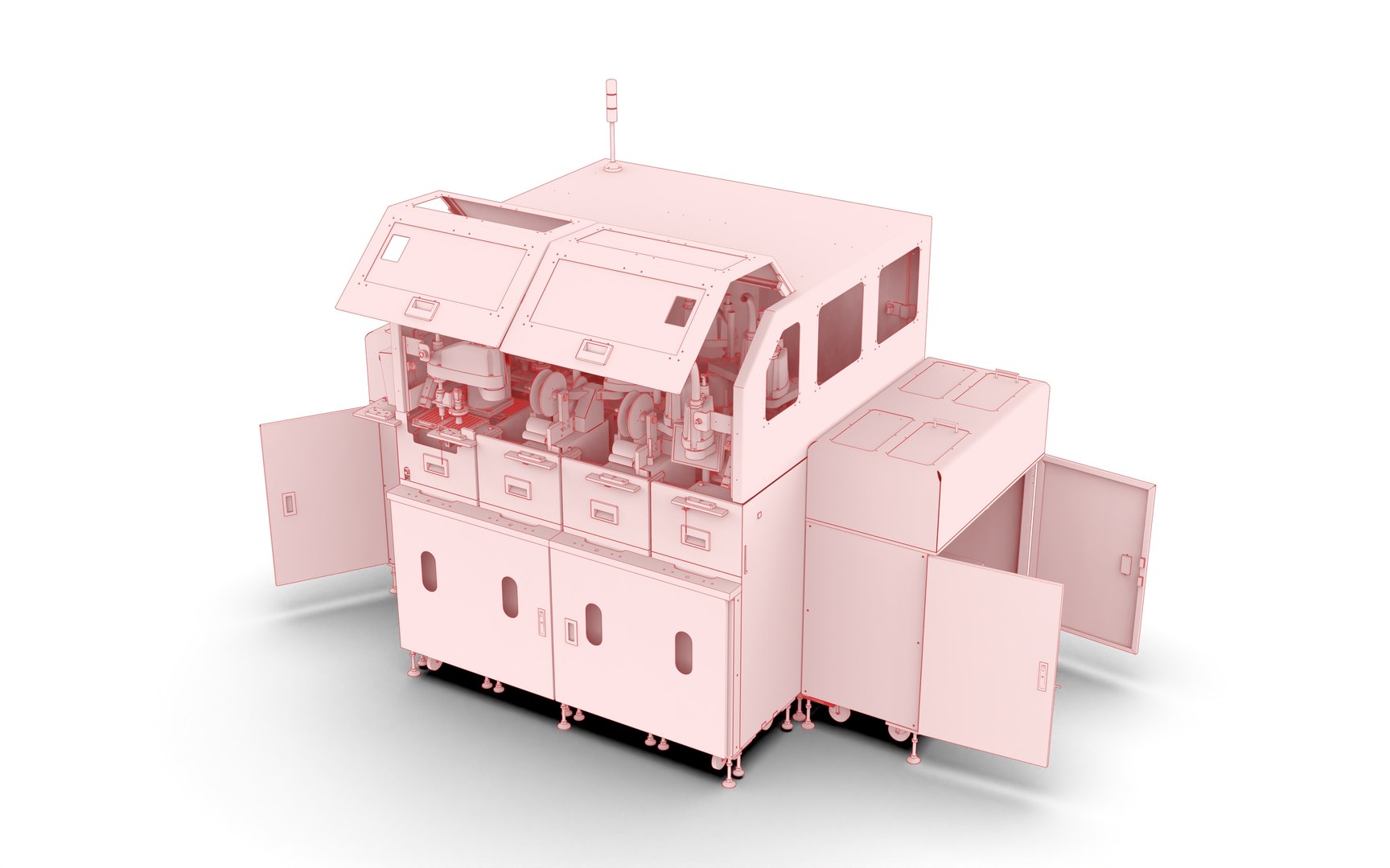 Fully automatic linear circulation production line labeling-assembly ...