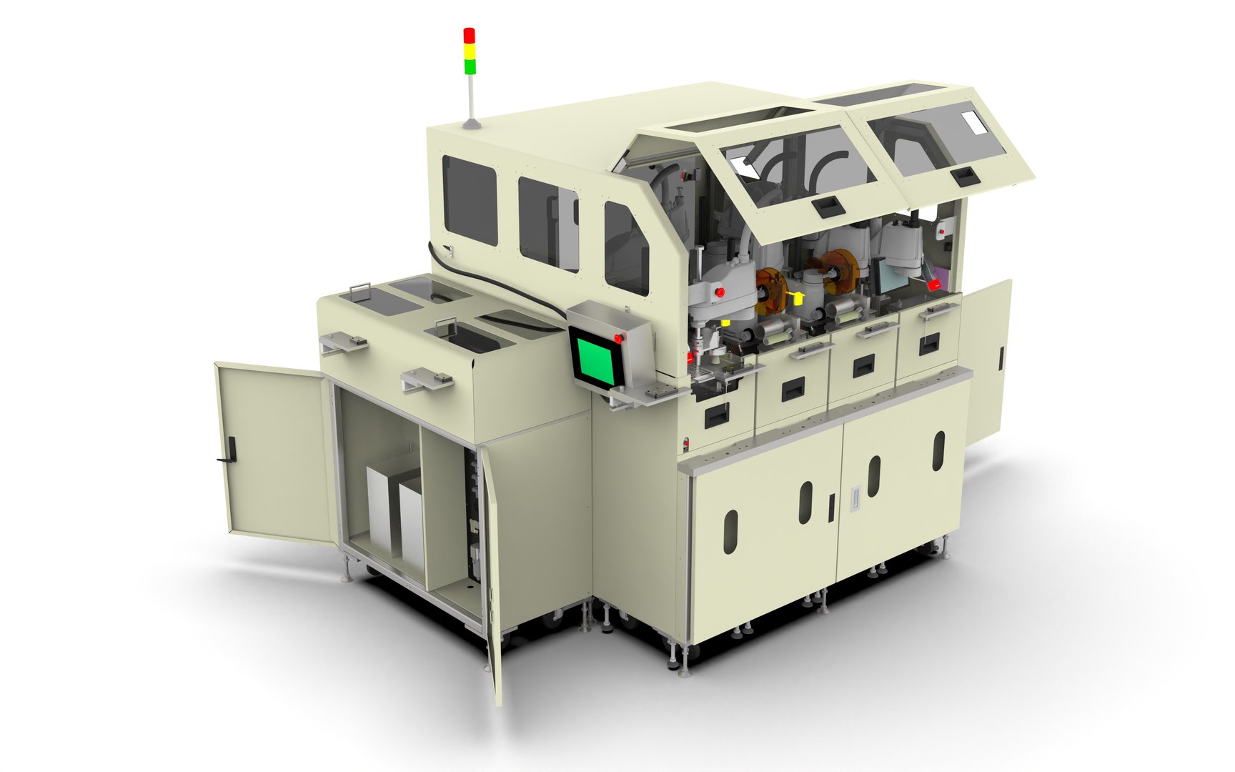 Fully automatic linear circulation production line labeling-assembly ...
