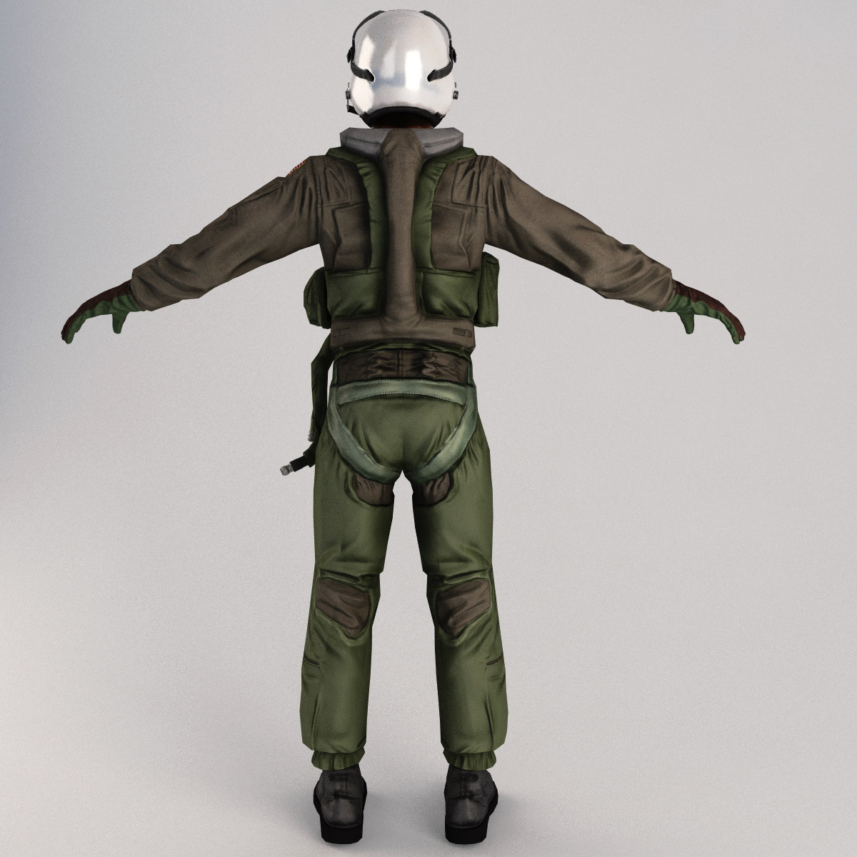 3d model military pilot v3 rigged