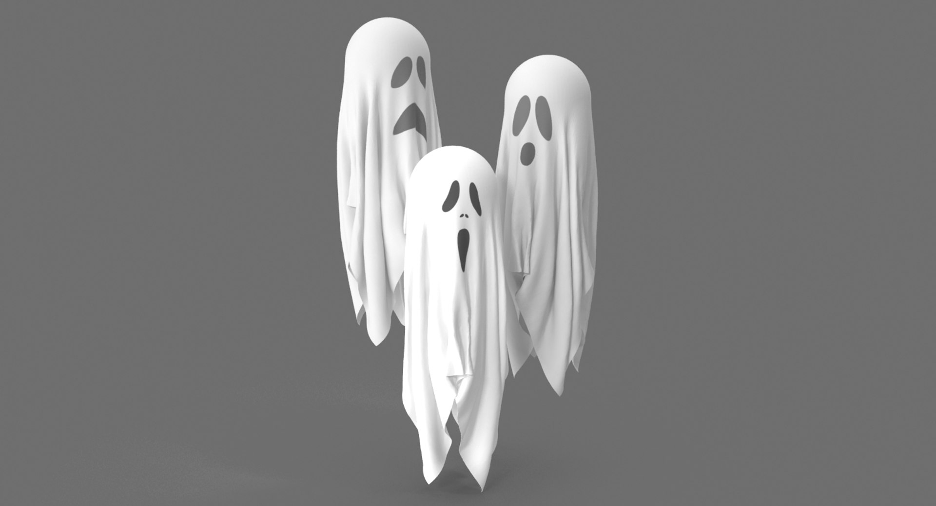 3D Halloween Ghosts Model - TurboSquid 1416190