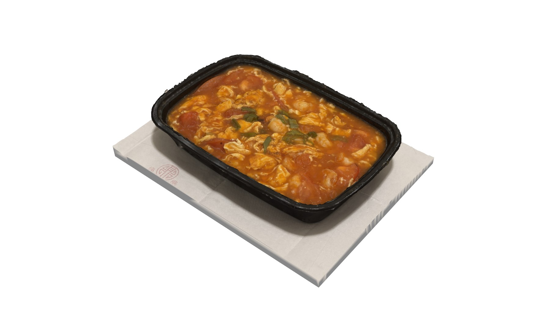 Takeout Tomato Egg Shrimp Chinese Food Model - TurboSquid 2571429