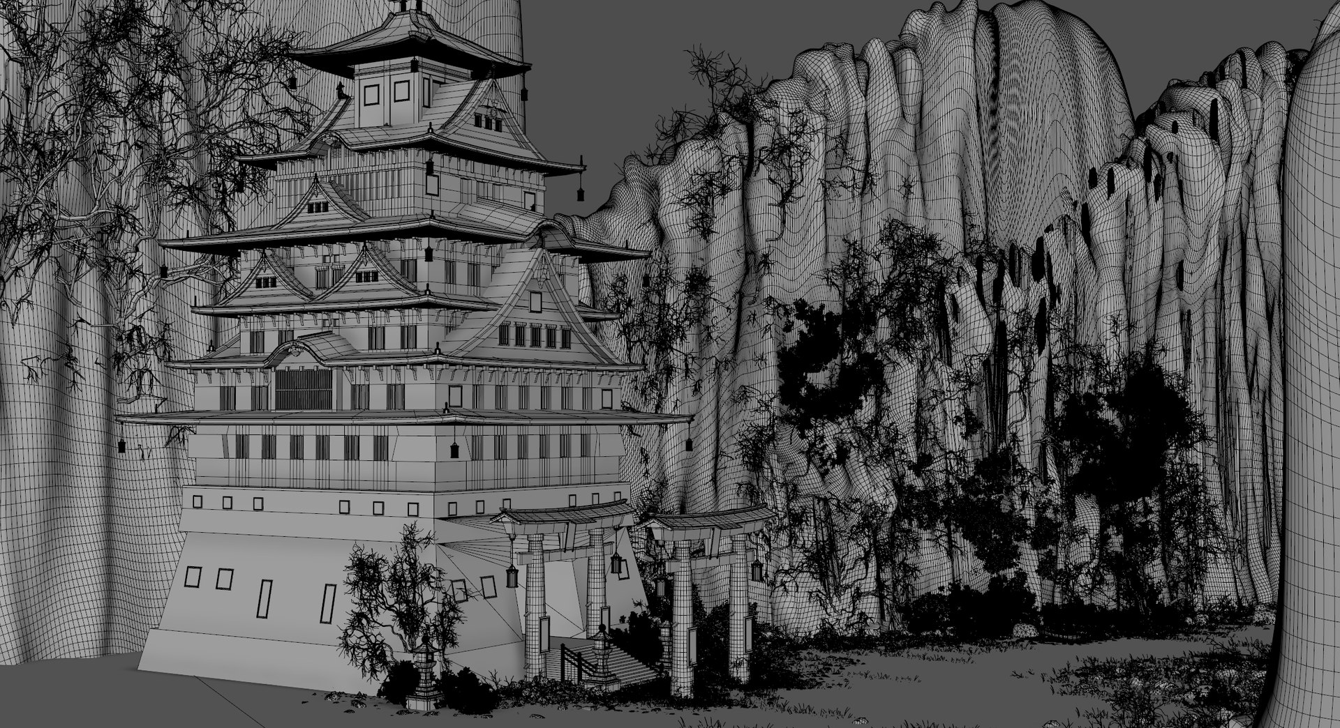 3D Fantasy Asian Tower - TurboSquid 1967788