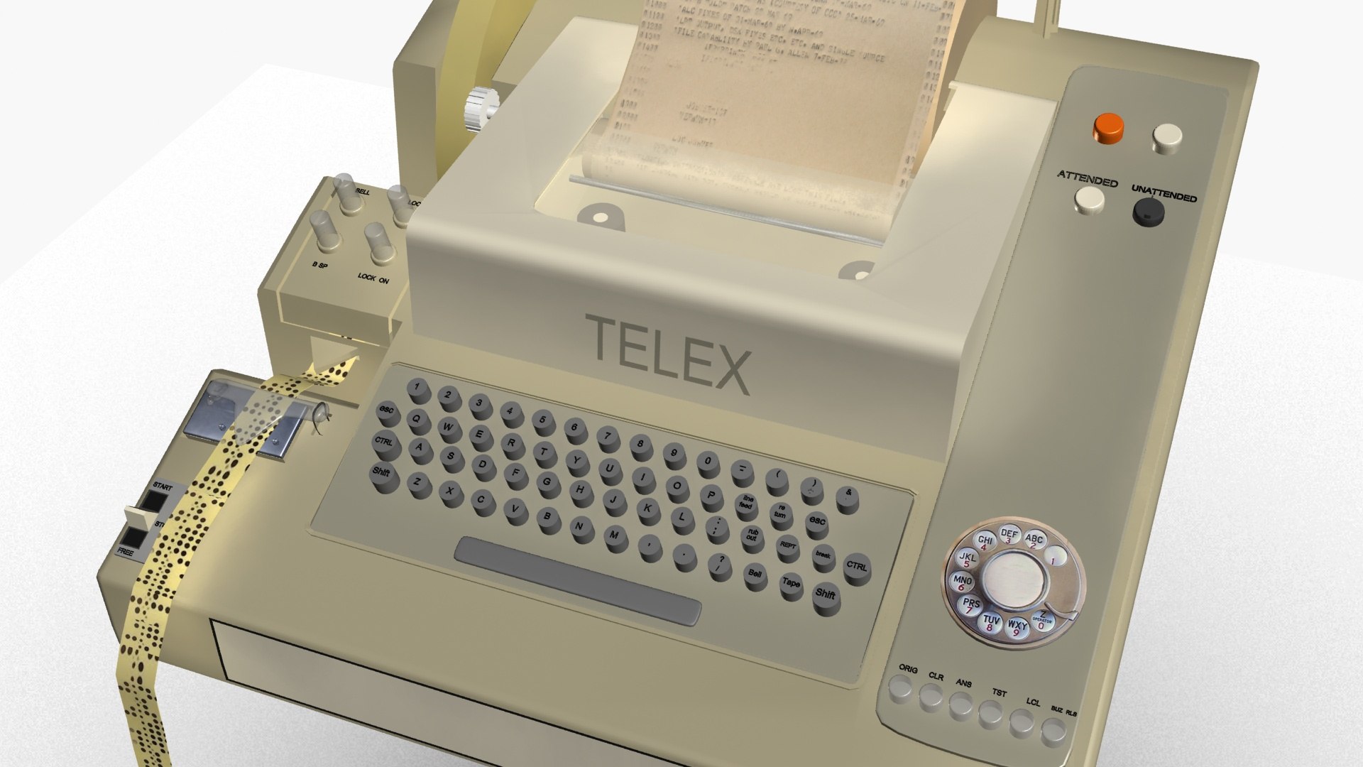 Retro Telex Machine 3D Model - TurboSquid 2321282