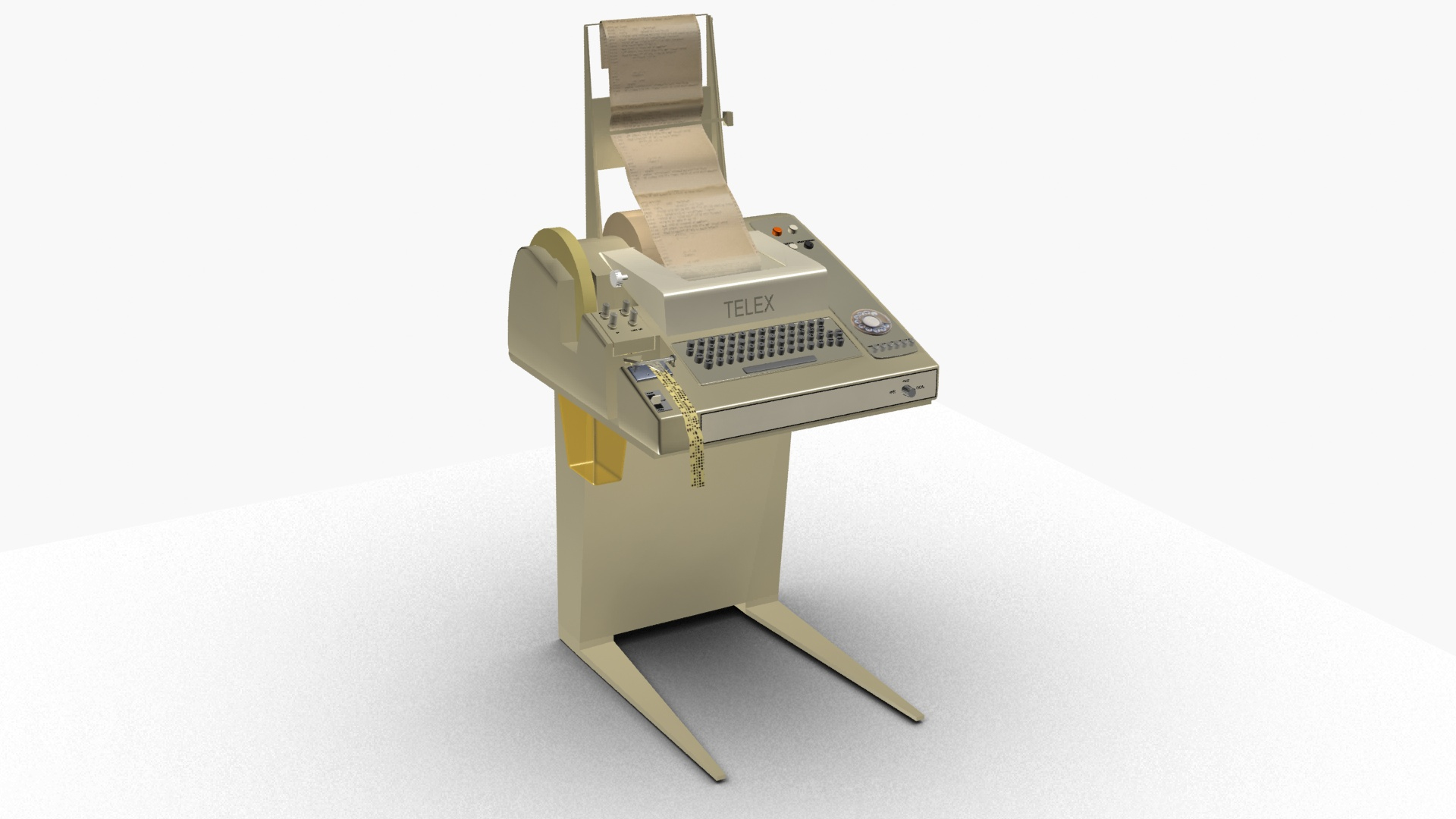 Retro Telex Machine 3D Model - TurboSquid 2321282