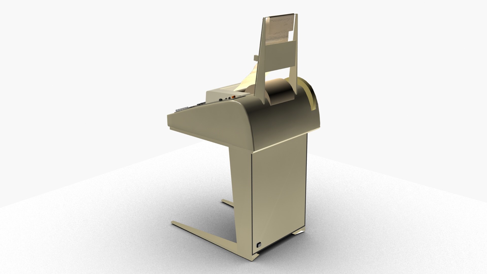 Retro Telex Machine 3D Model - TurboSquid 2321282