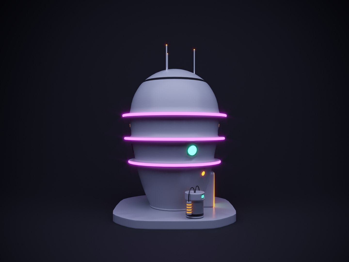 Cute Cartoon Sci-fi Futuristic Privat House Low Poly Model - TurboSquid ...